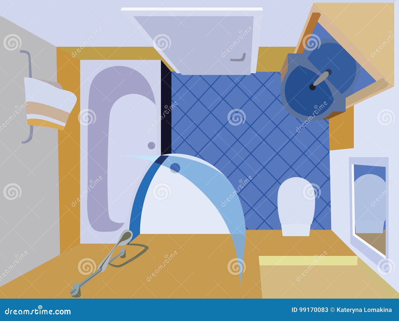 Bathroom top view stock vector. Illustration of symbol - 99170083