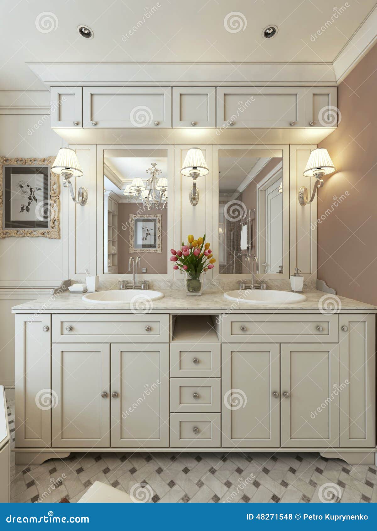 Bathroom Vanities Classic Style Stock Photo - Image of family, classic ...