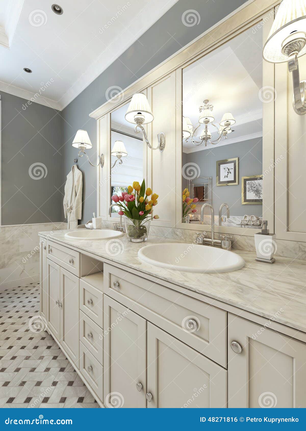 Bathroom Vanities Classic Style Stock Photo - Image of accessories ...