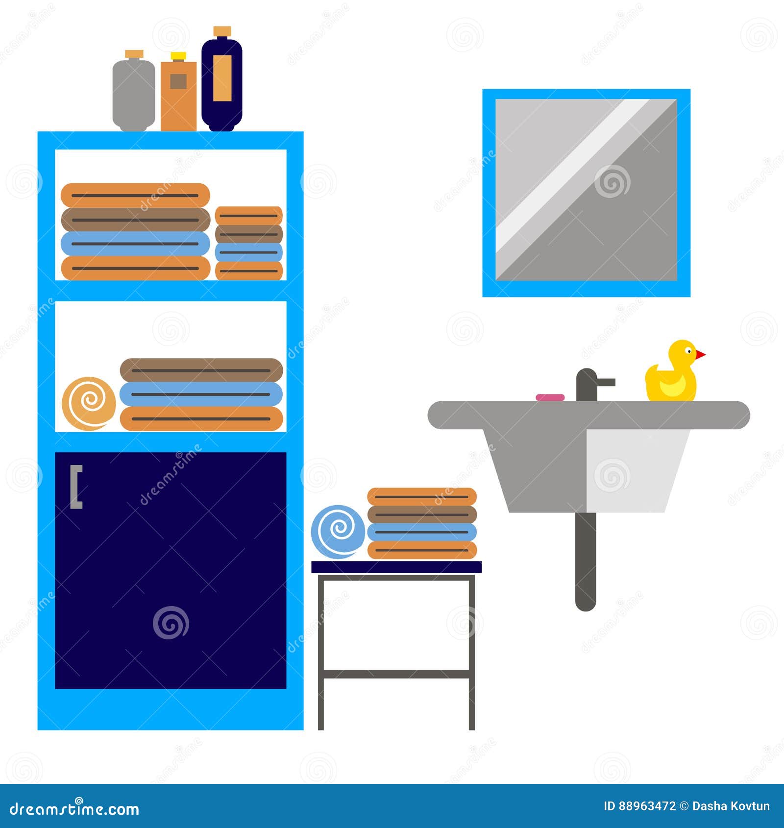 Bathroom Vector Interior Wall Shower Decoration Stock Vector ...