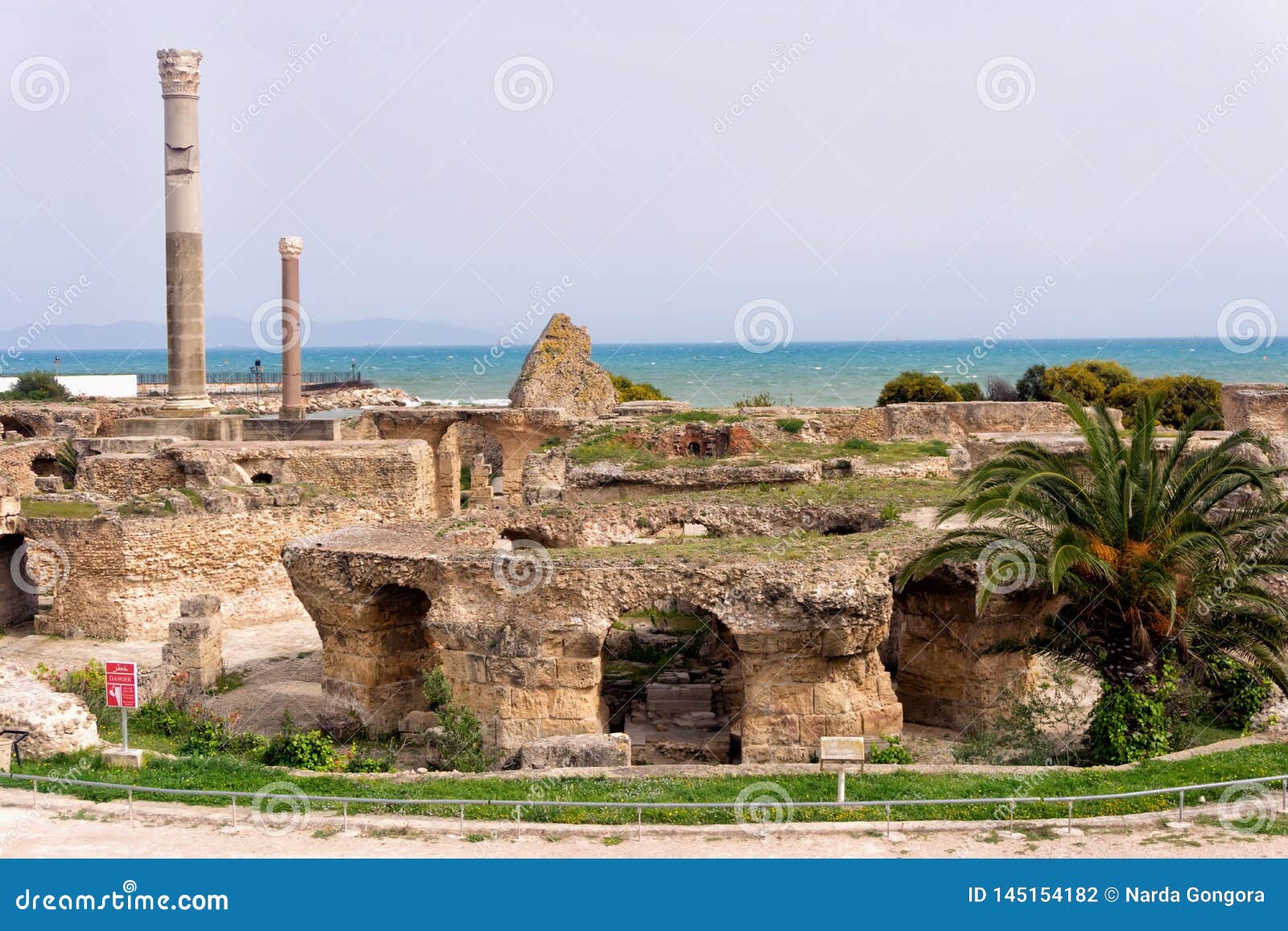 Baths of Antoninus View in Carthage, Tunisia Stock Photo - Image of ...