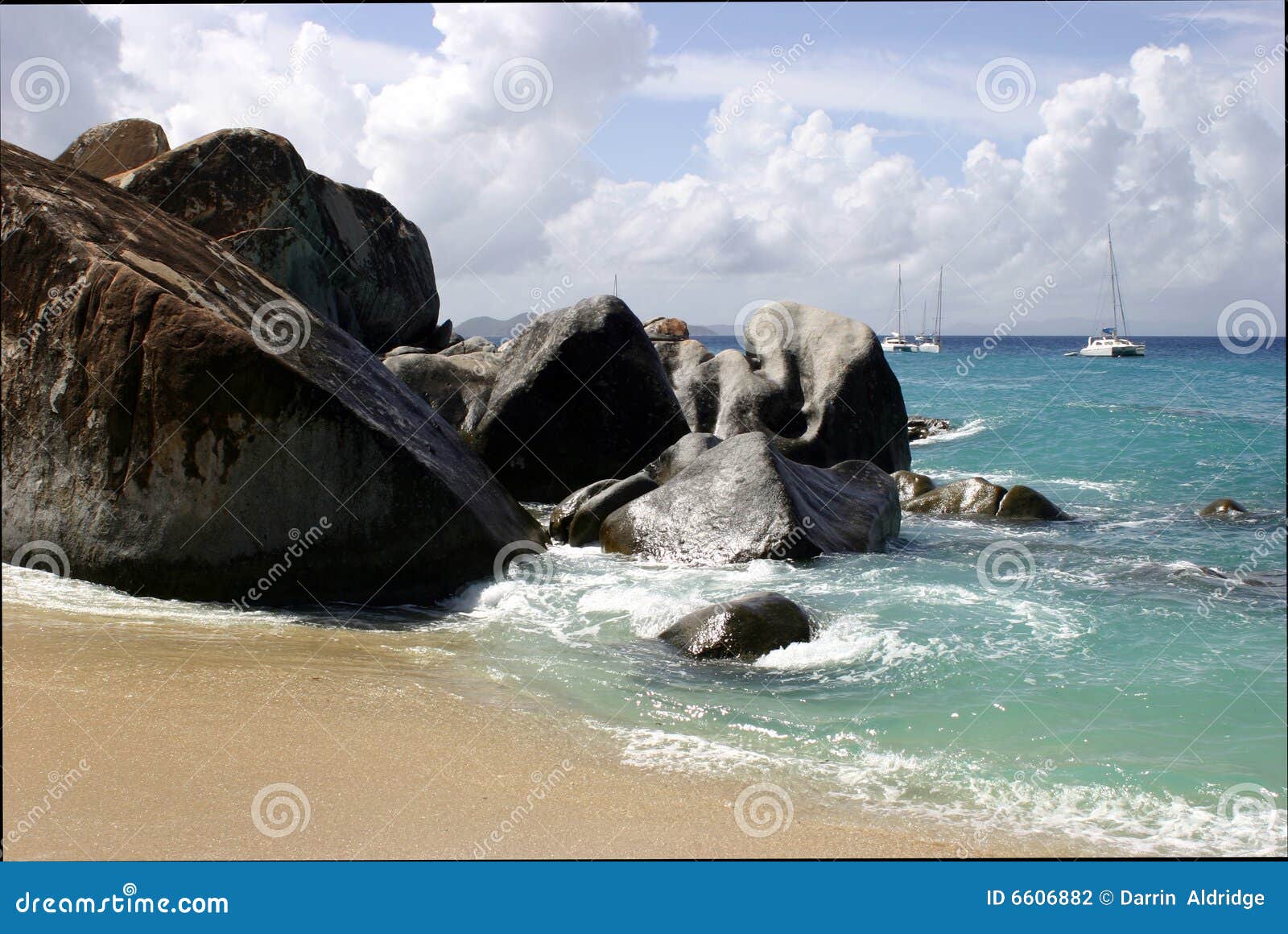 The Baths Beach Virgin Gorda Stock Photo - Image of ocean, deserted ...