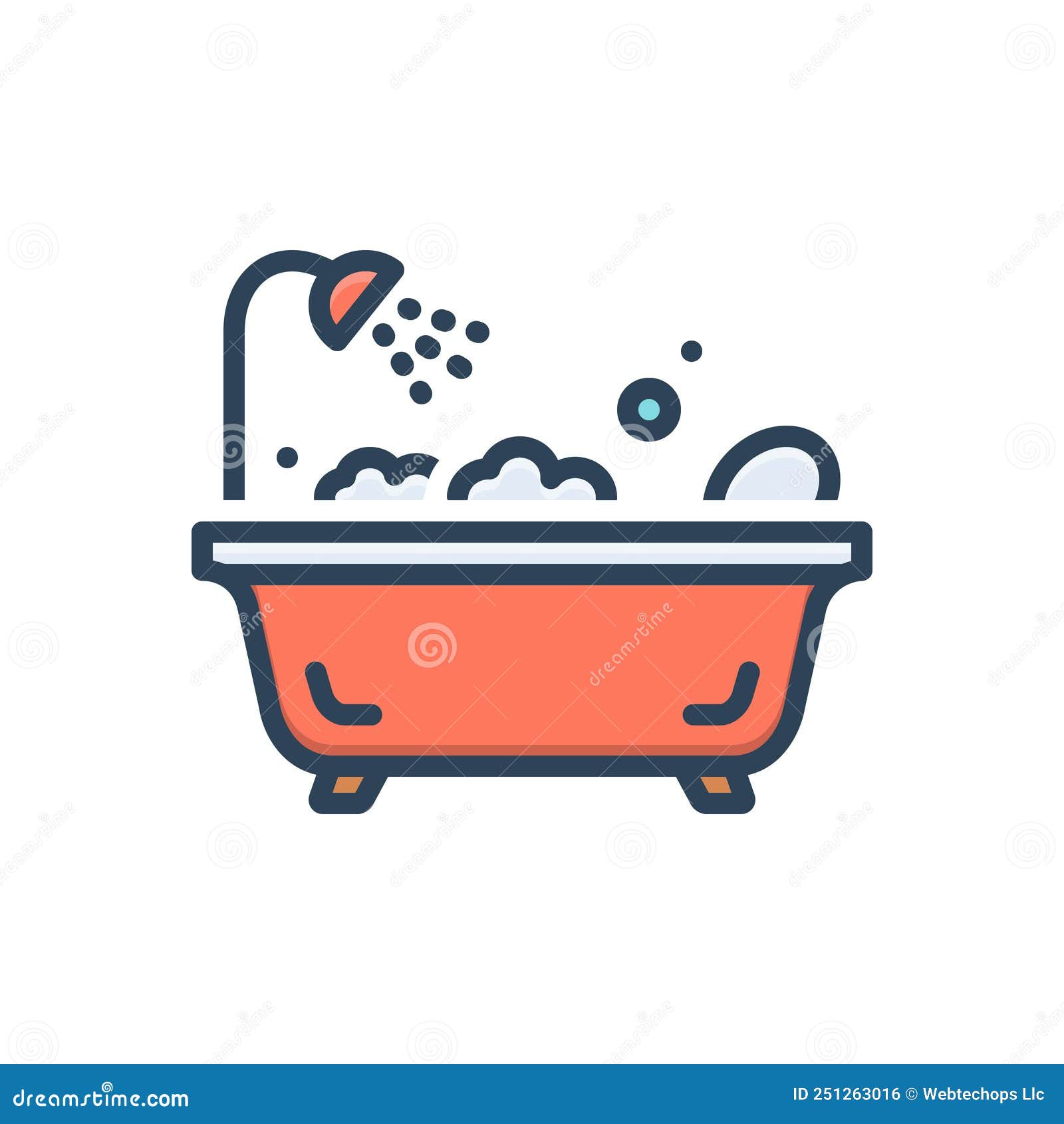 Color Illustration Icon for Baths, Bathtub and Bathing Stock ...