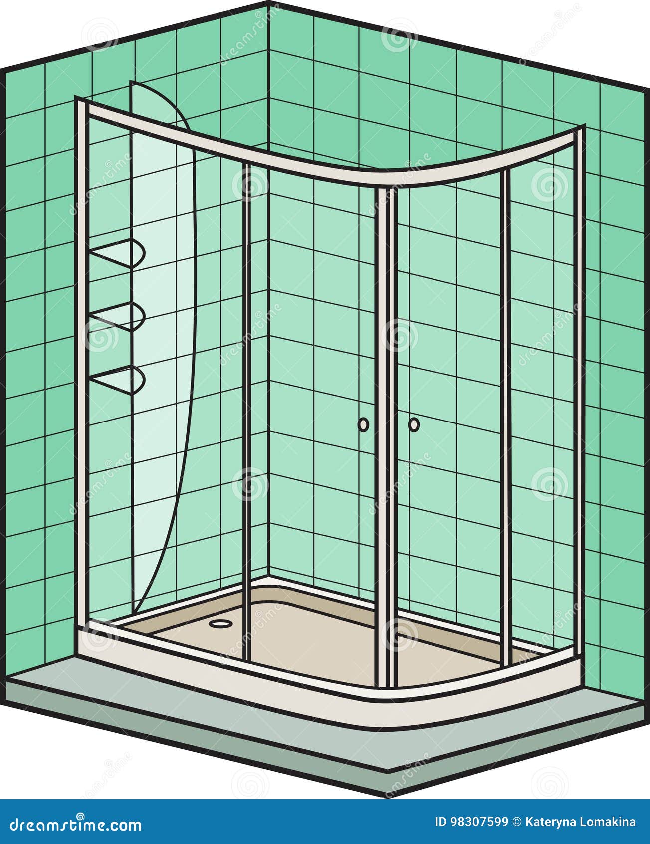 Baths isometric set stock illustration. Illustration of interior - 98307599