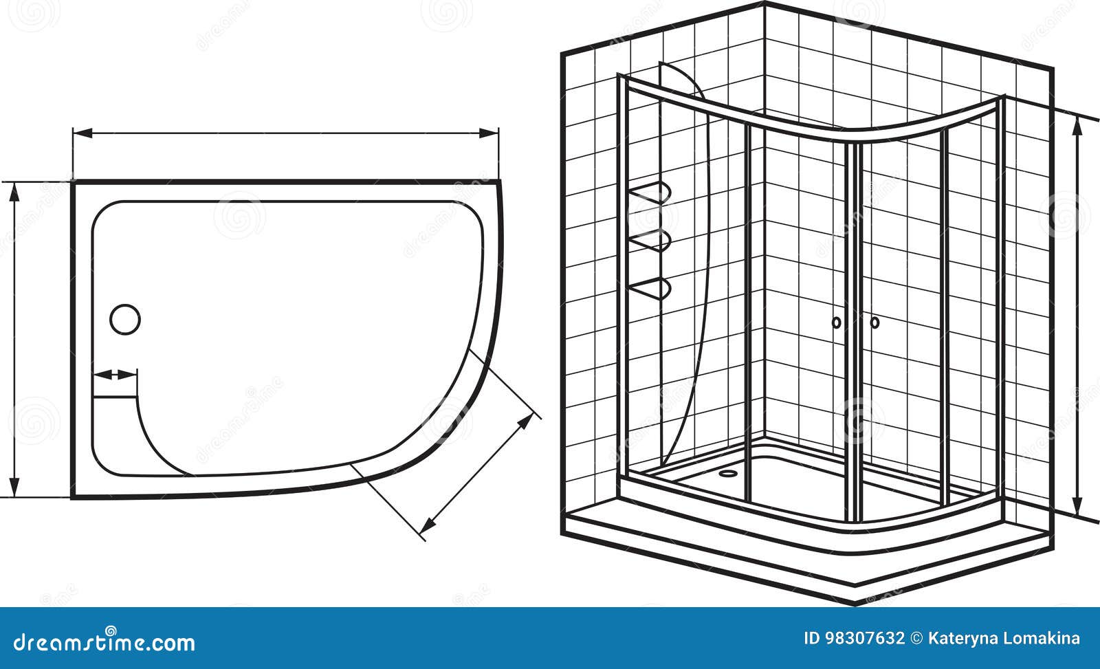 Baths isometric set stock illustration. Illustration of plan - 98307632