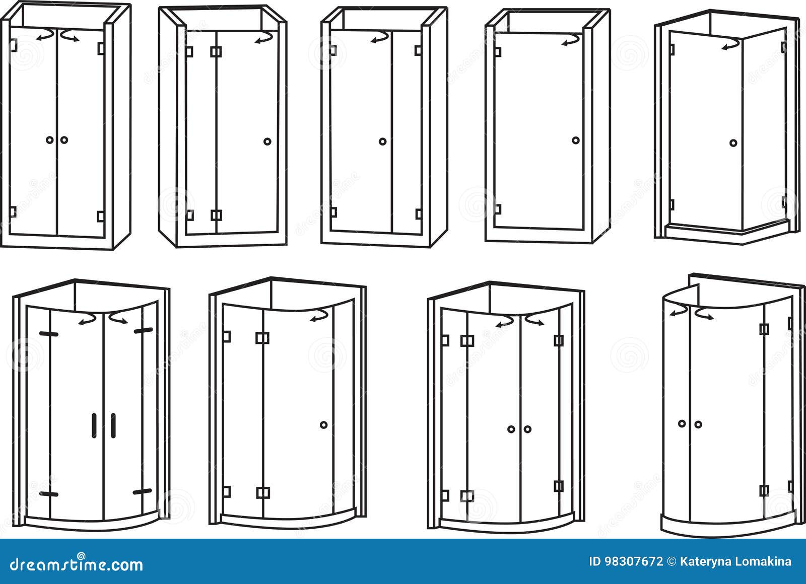 Baths isometric set stock illustration. Illustration of architectural ...