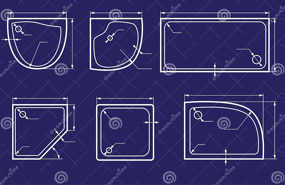 Baths isometric set stock illustration. Illustration of plan - 98308040