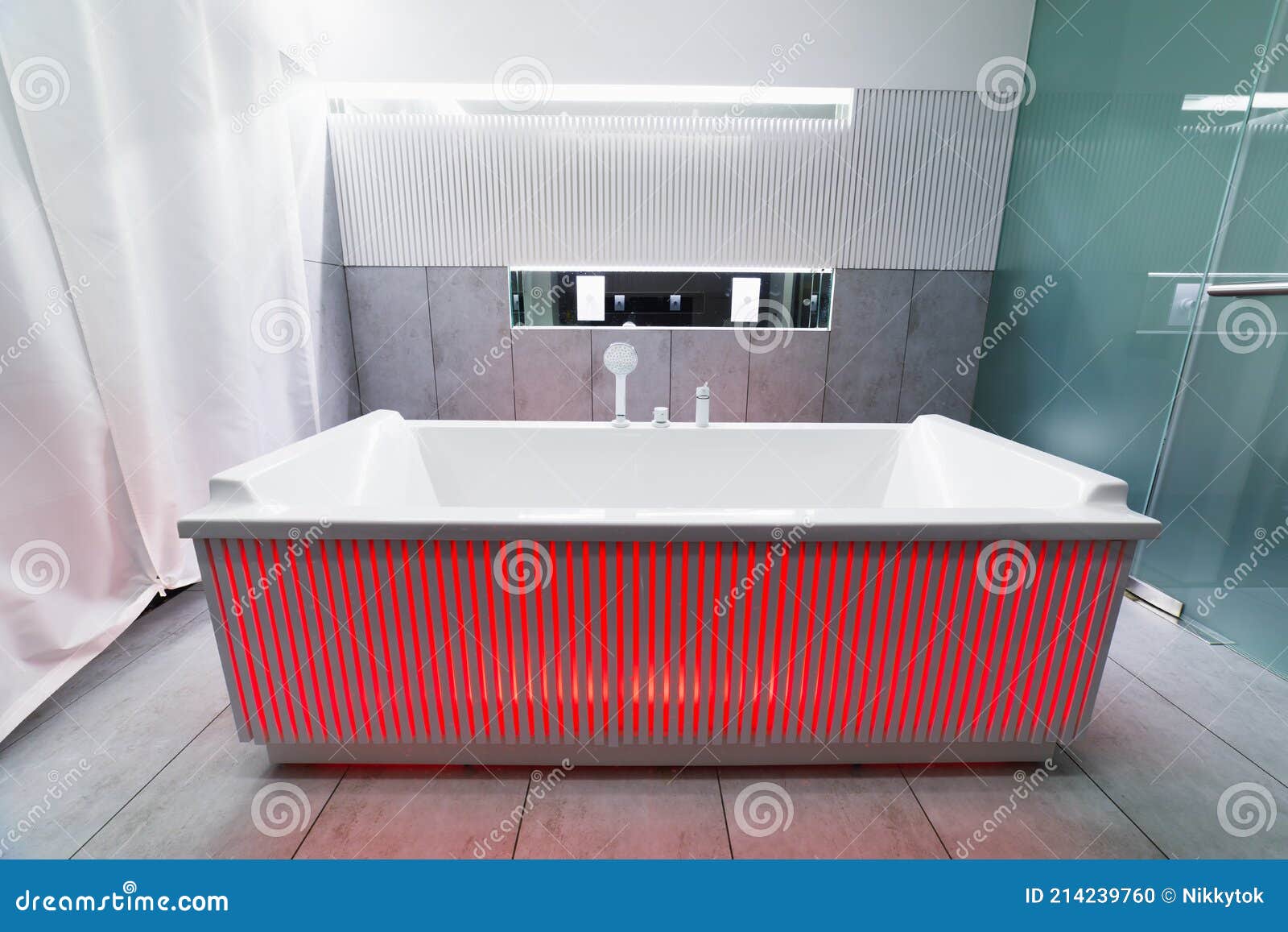 Bathtub with Abstract Red Illumination Stock Photo - Image of jacuzzi ...