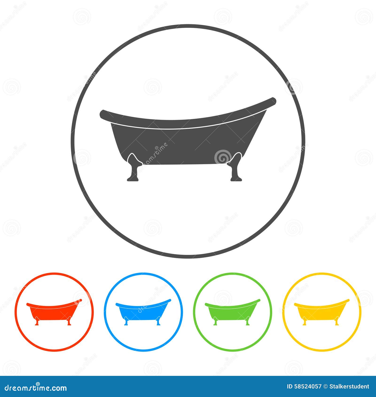 Bathtub Icon stock vector. Illustration of equipment - 58524057