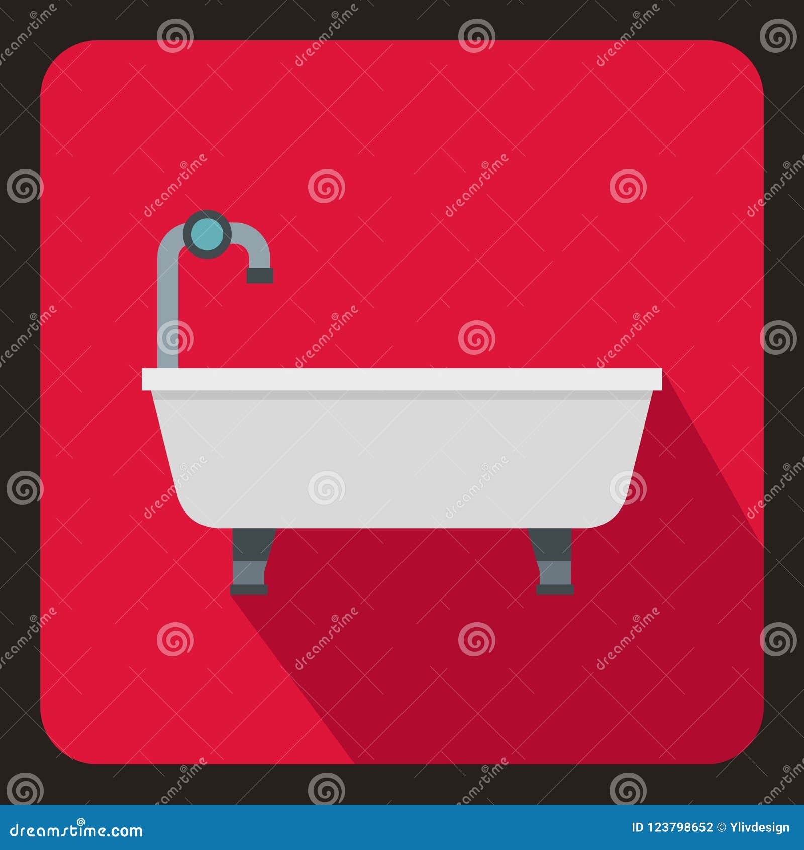 Bathtub icon in flat style stock illustration. Illustration of hygienic ...