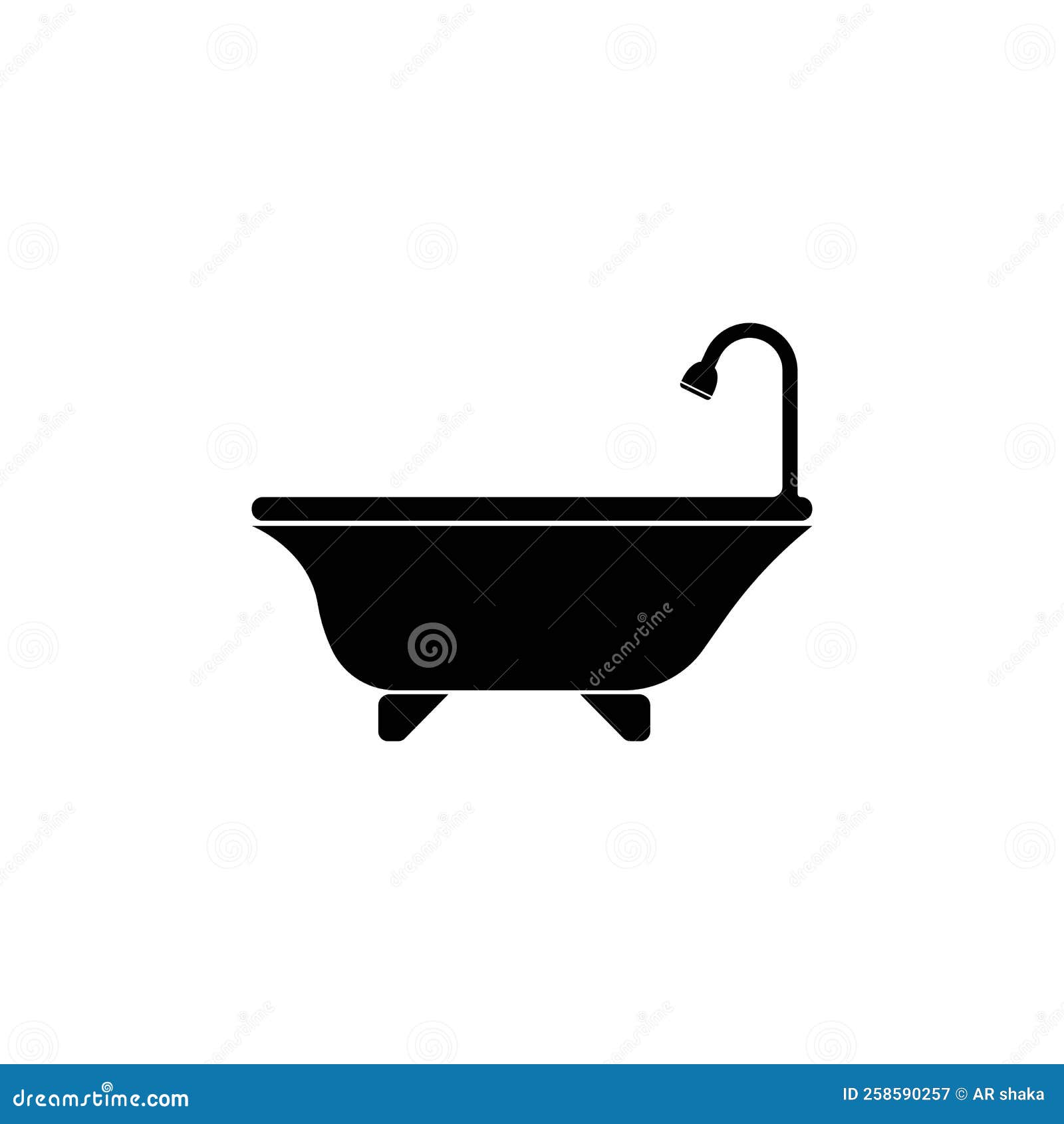 Bathtub icon logo vector stock vector. Illustration of icon - 258590257