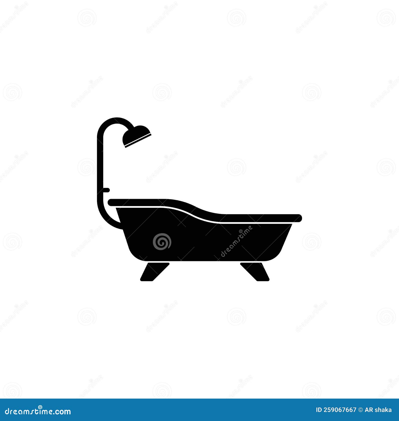 Bathtub icon logo vector stock vector. Illustration of washroom - 259067667