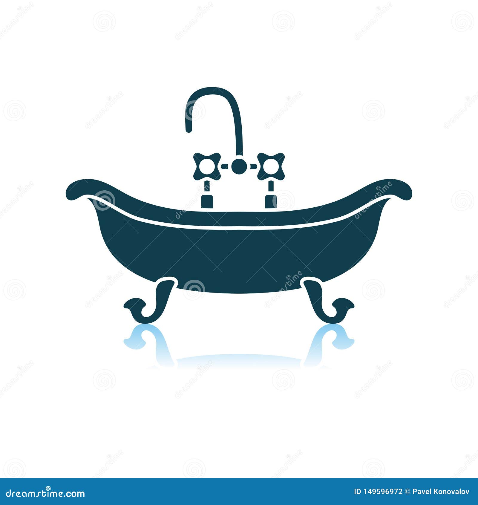 Bathtub Icon stock vector. Illustration of indoor, element - 149596972