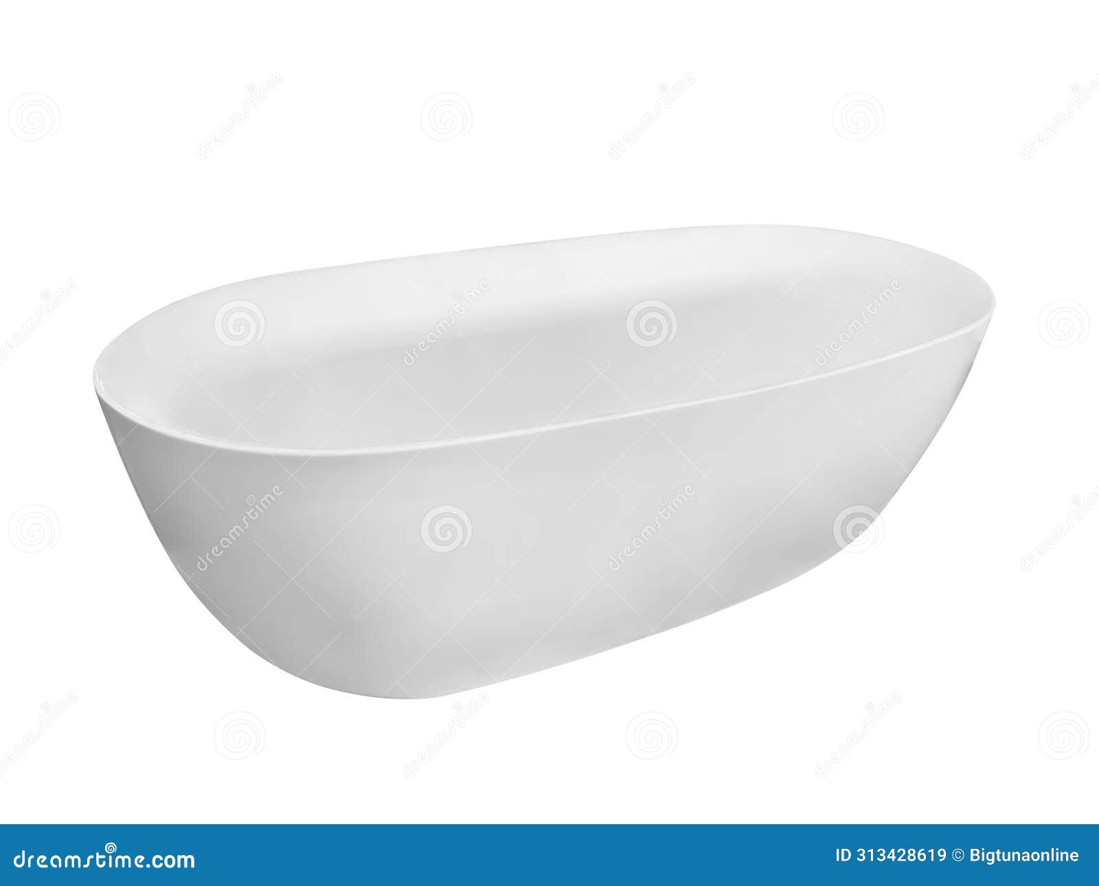 Bathtub Isolated on White Background. Empty Ceramic Bathtub Isolated ...