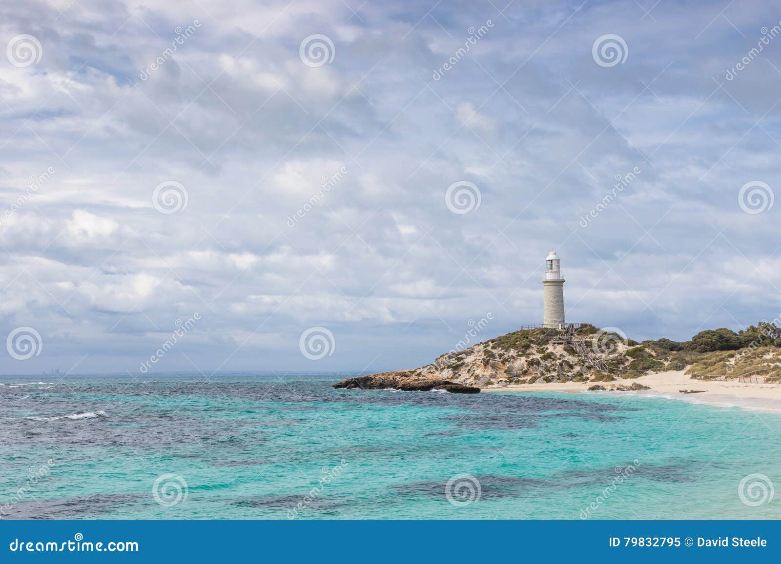 Bathurst-Leuchtturm Auf Rottnest-Insel Stockbild - Bild von grenzstein ...
