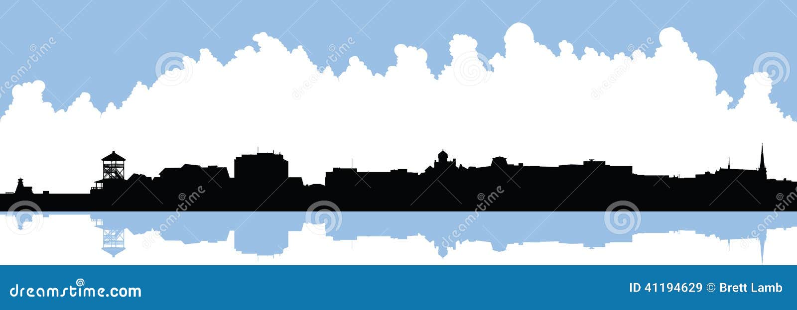 Bathurst, New Brunswick Skyline Stock Illustration - Illustration of ...