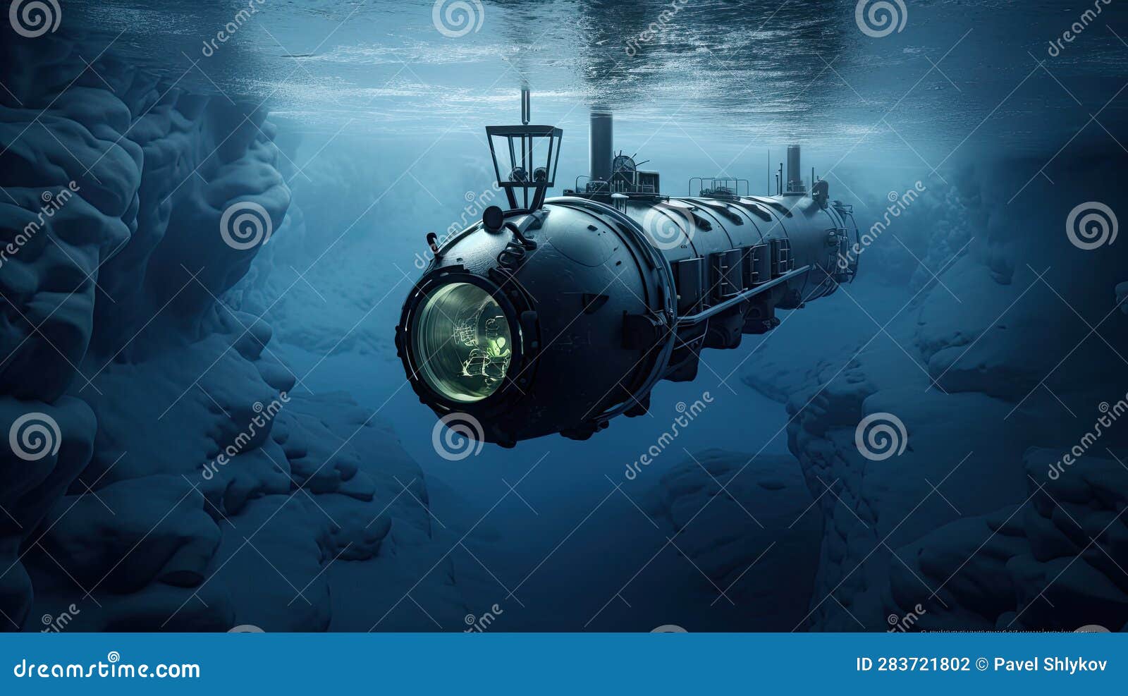 Bathyscaphe for Deep Sea Diving Stock Illustration - Illustration of ...