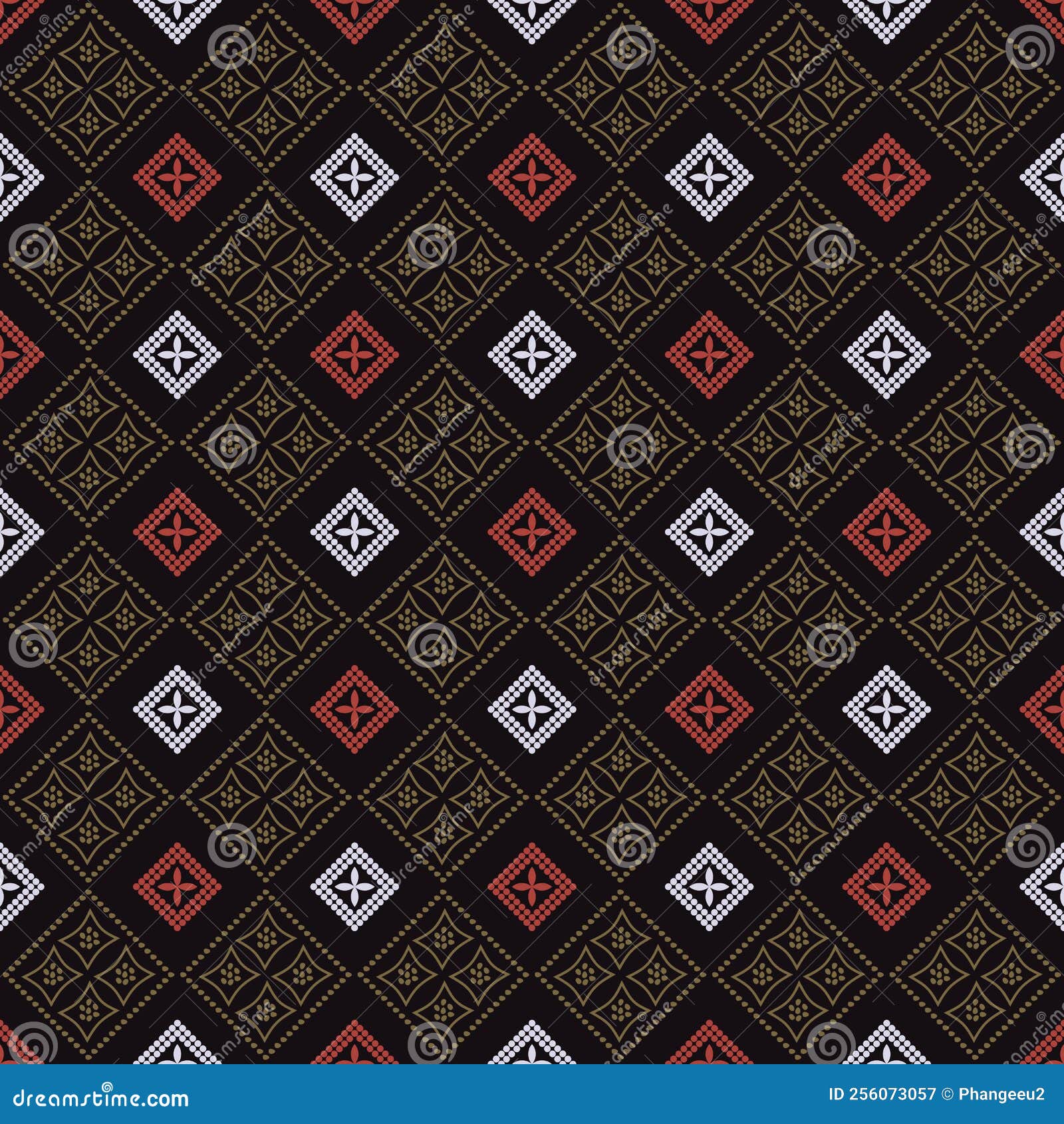 Elegant Batik In Gold Background Seamless Damask Batik Pattern Stock ...