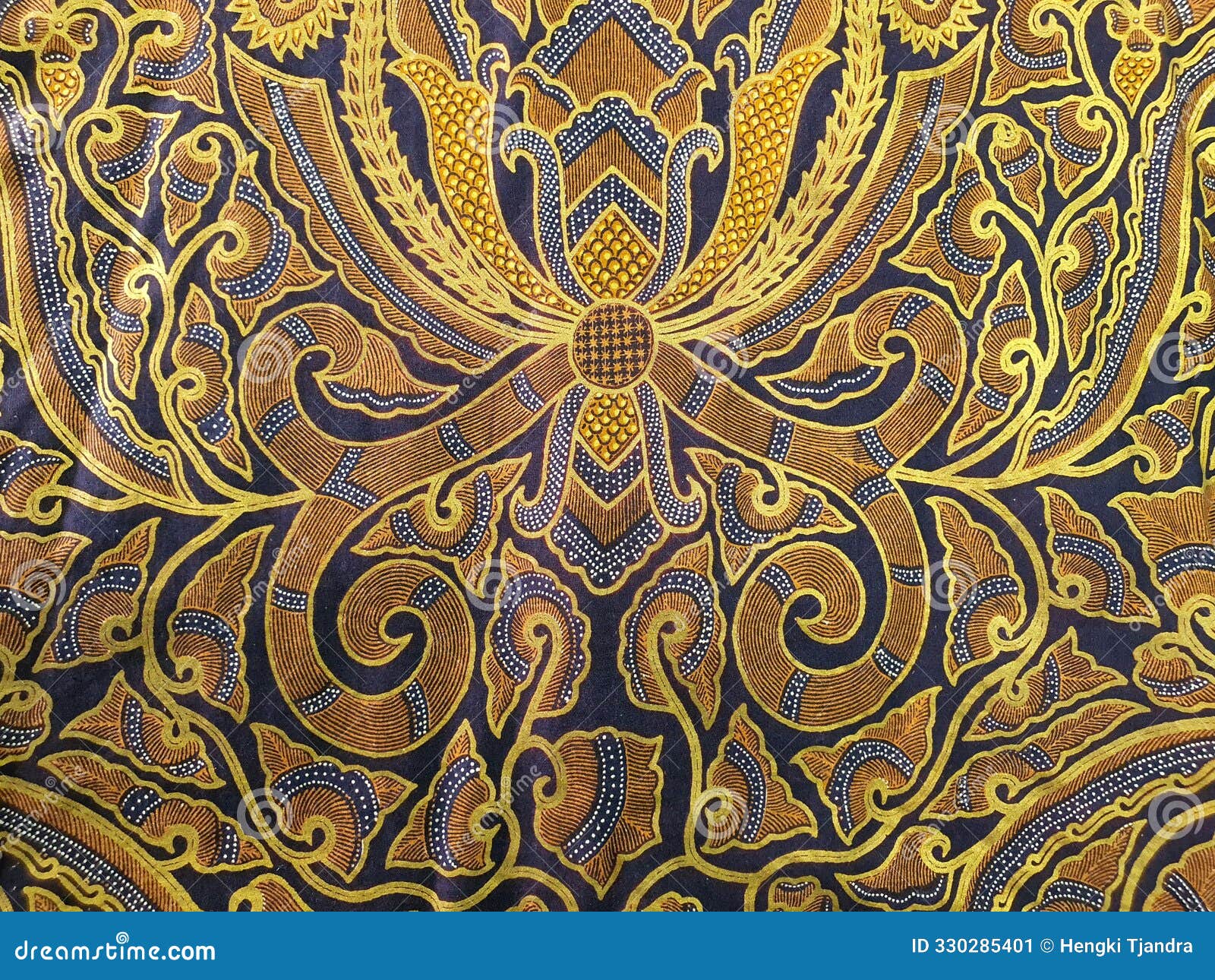 Batik with Abstract Patterns, with Gold Color As the Primary Color ...
