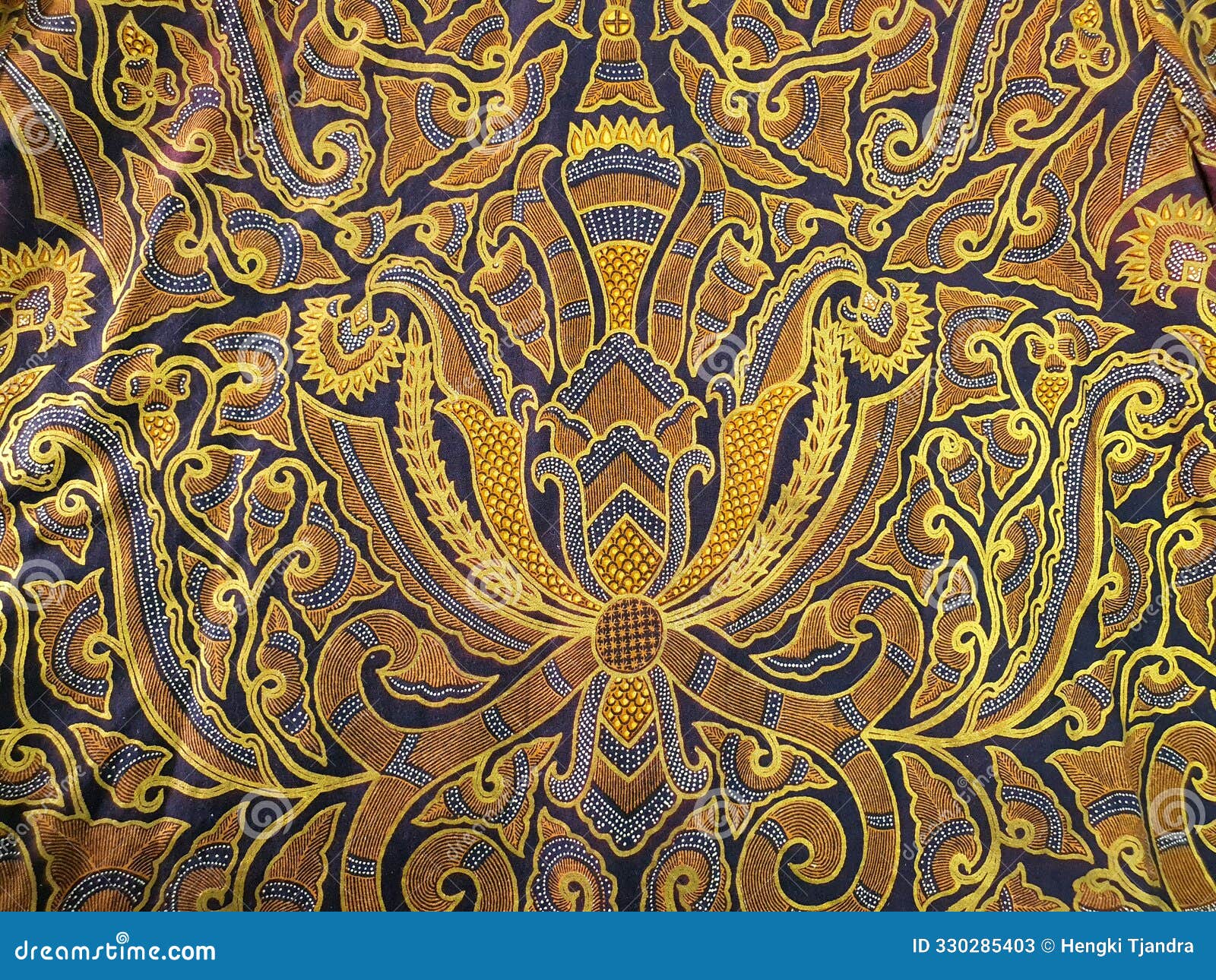 Batik with Abstract Patterns, with Gold Color As the Primary Color ...
