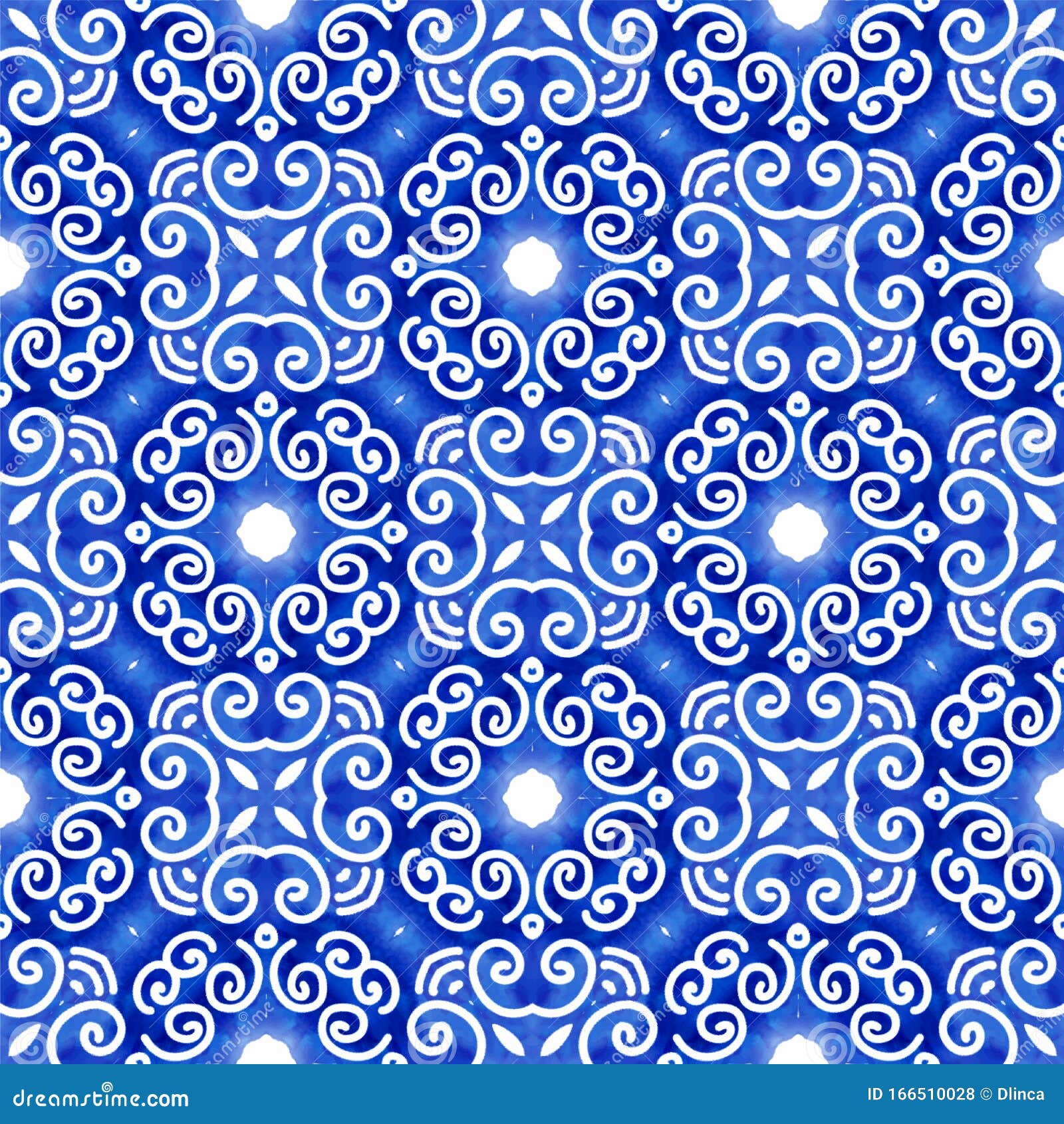 Navy Blue and White Batik Seamless Background with Swirly Abstract ...