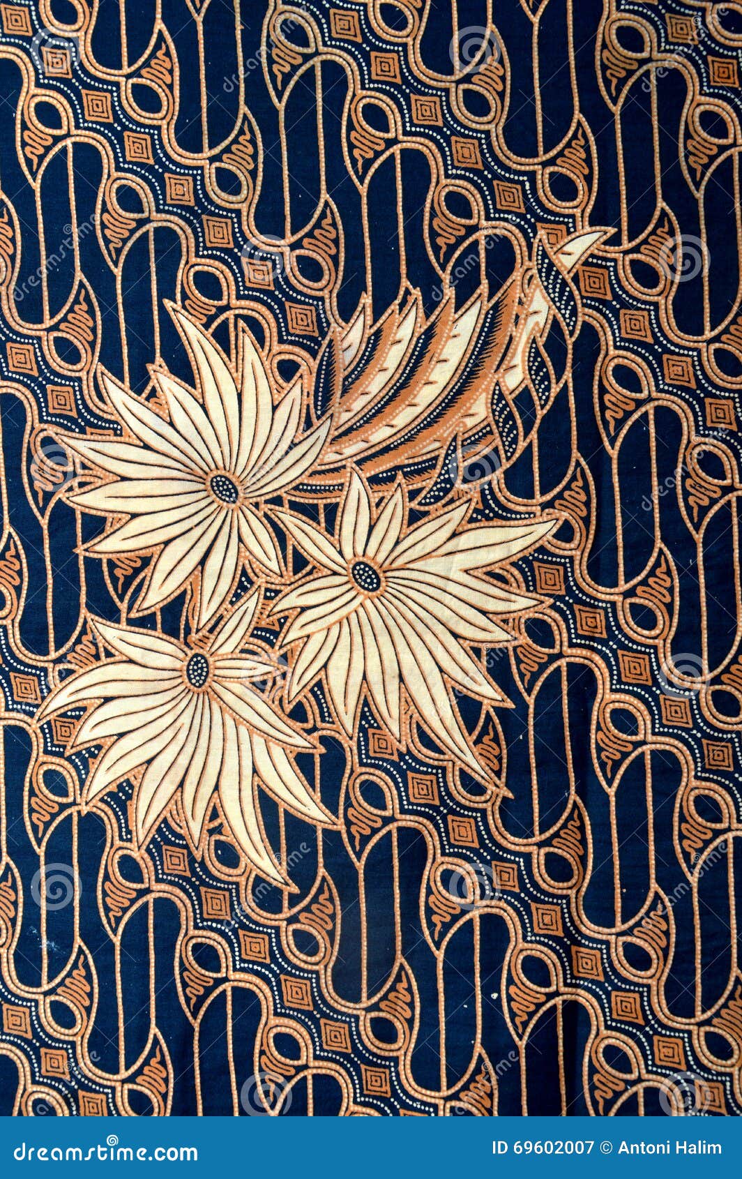 Batik cloth stock image. Image of colourful, color, flower - 69602007