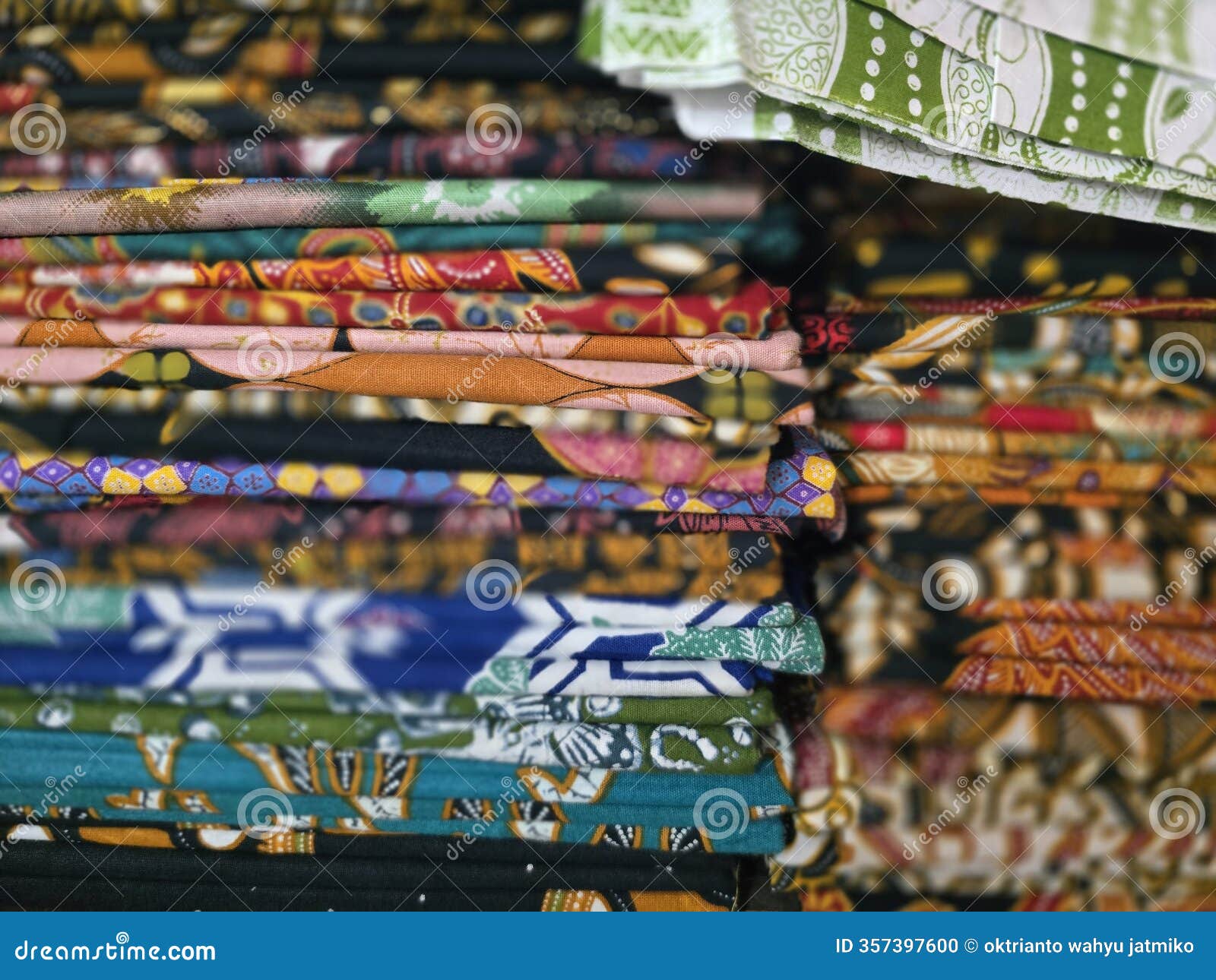 Batik Clothes Folded and Ready To Use Stock Photo - Image of meal, food ...