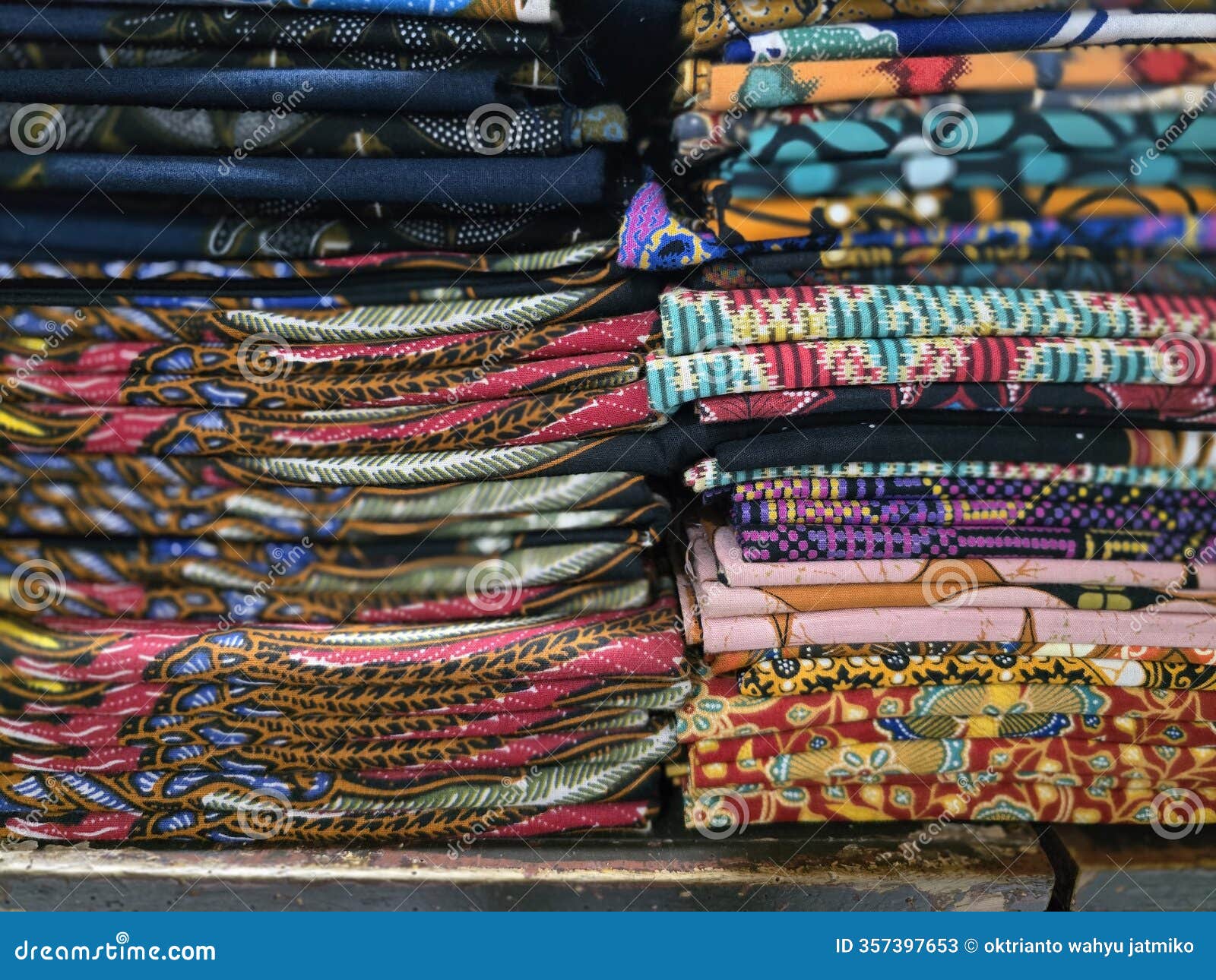 Batik Clothes Folded and Ready To Use Stock Image - Image of crochet ...