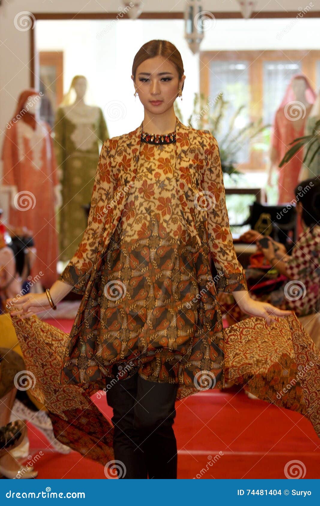 Batik clothes editorial stock image. Image of city, models - 74481404