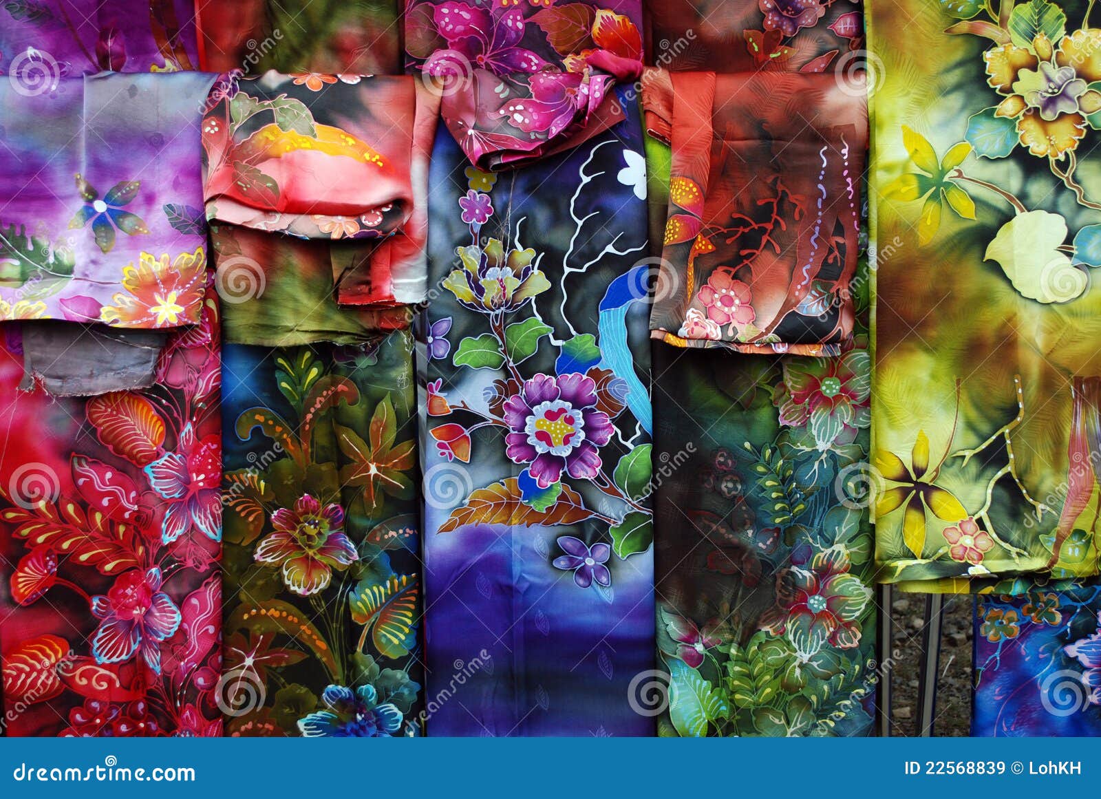 Batik cloths on display stock image. Image of shop, commerce - 22568839