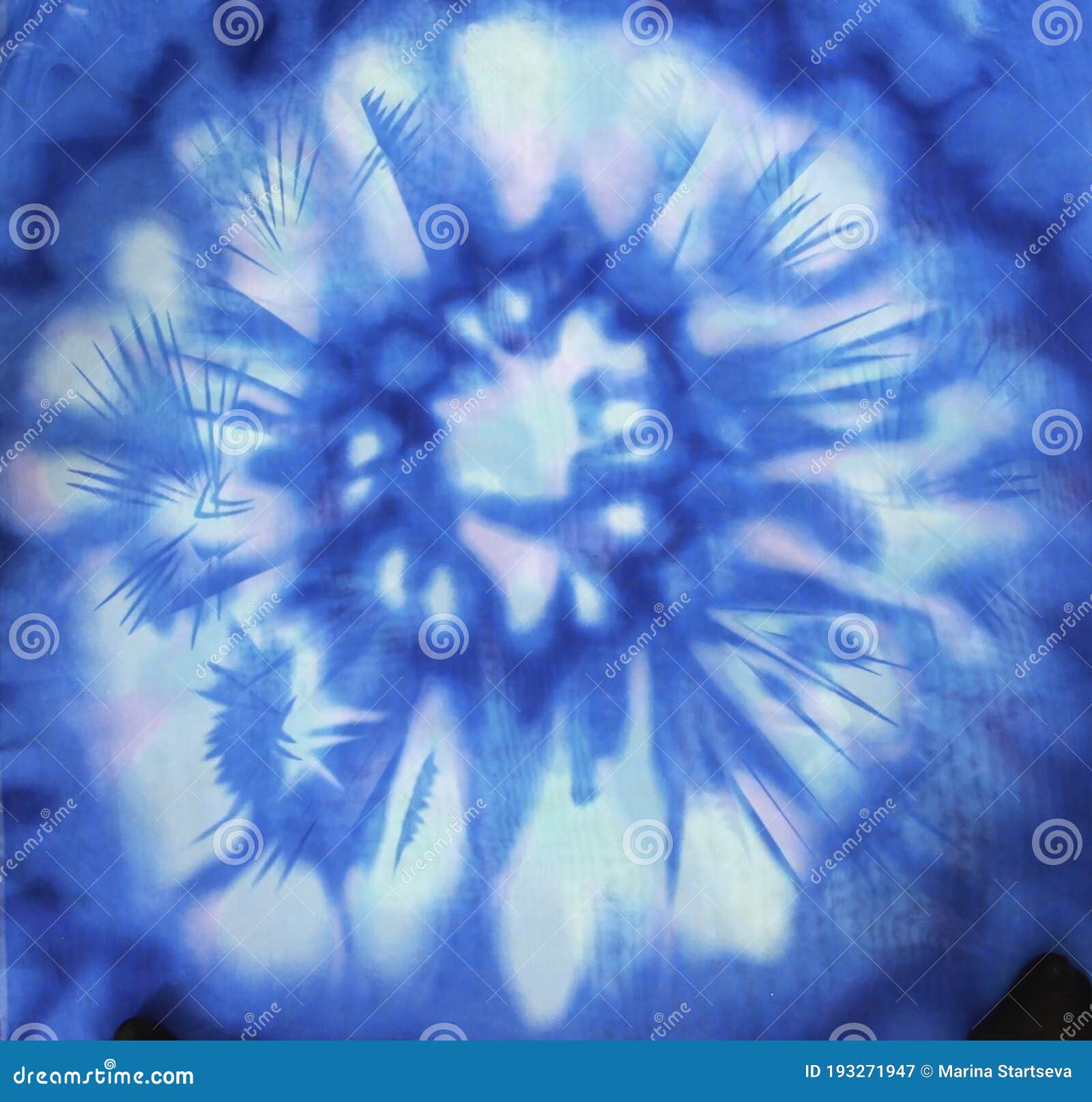 Batik Floral Pattern on Blue a Fabric Stock Image - Image of beauty ...