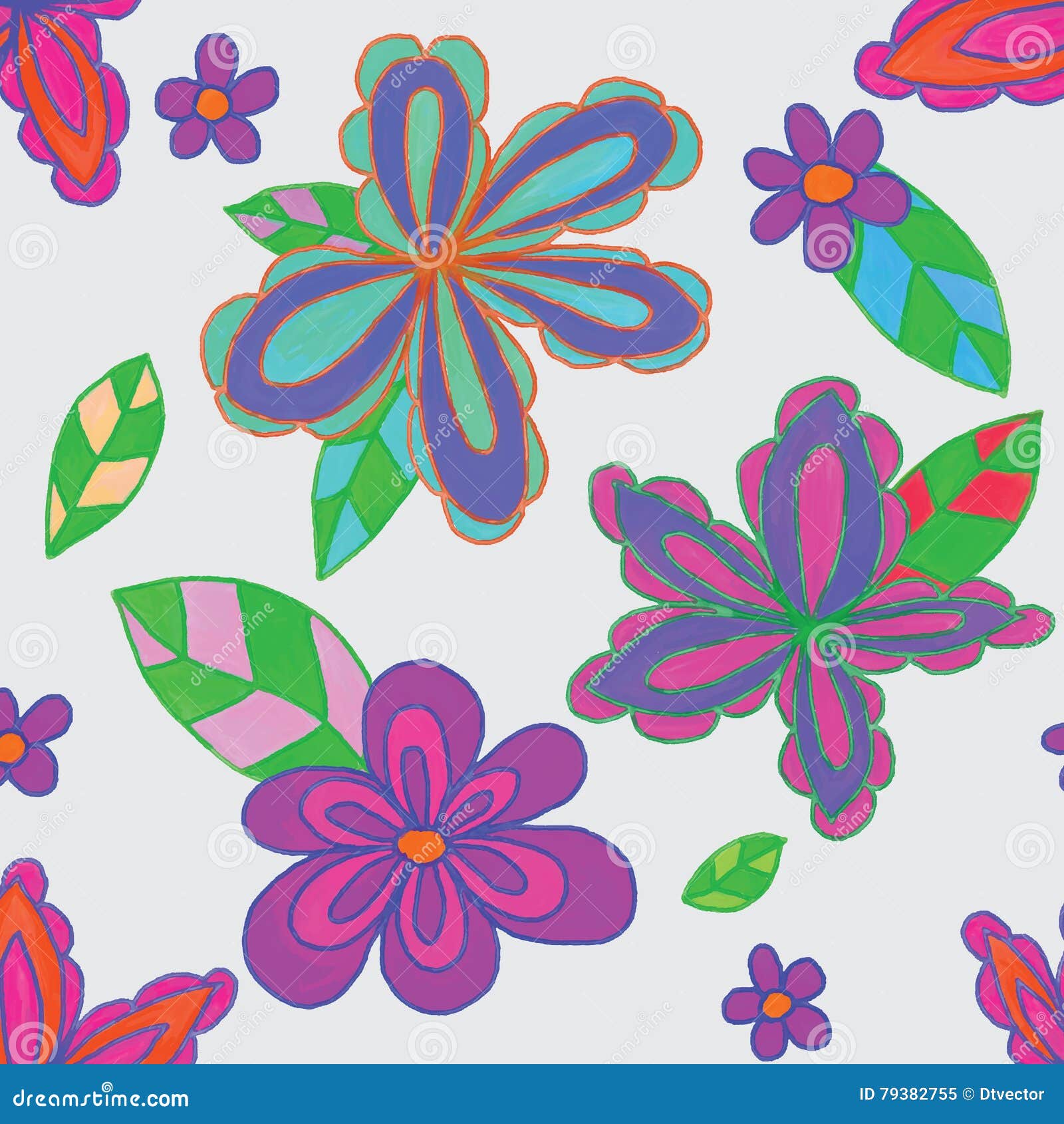 Batik Flower Watercolor Seamless Pattern Stock Vector - Illustration of ...