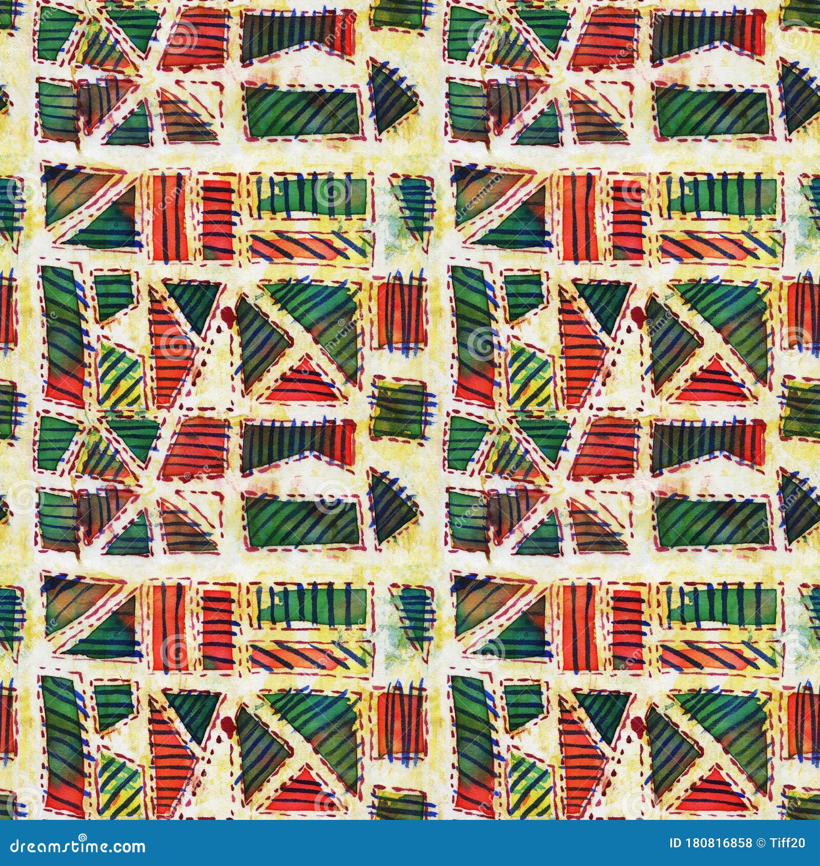 Batik with a Geometric Pattern Stock Illustration - Illustration of ...