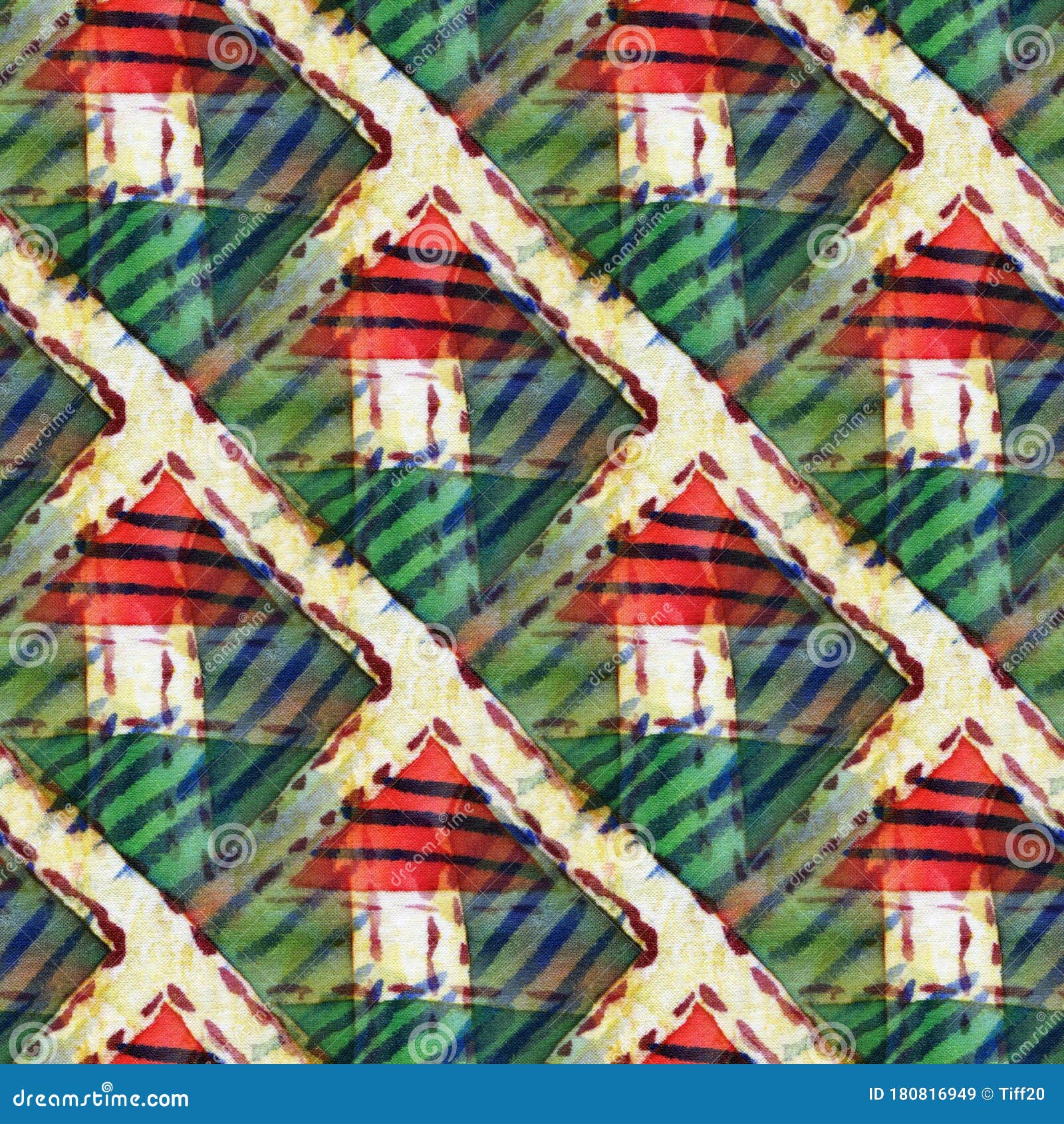 Batik with a Geometric Pattern Stock Illustration - Illustration of ...