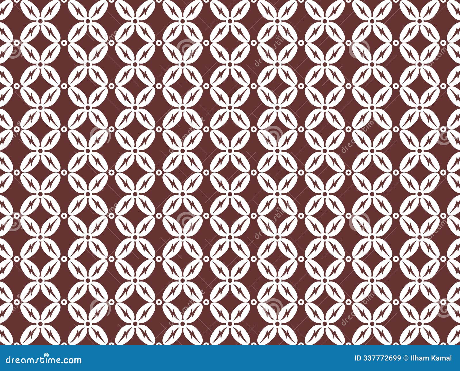 Batik Kawung Pattern of Geometric Shapes on a Brown Background Stock ...