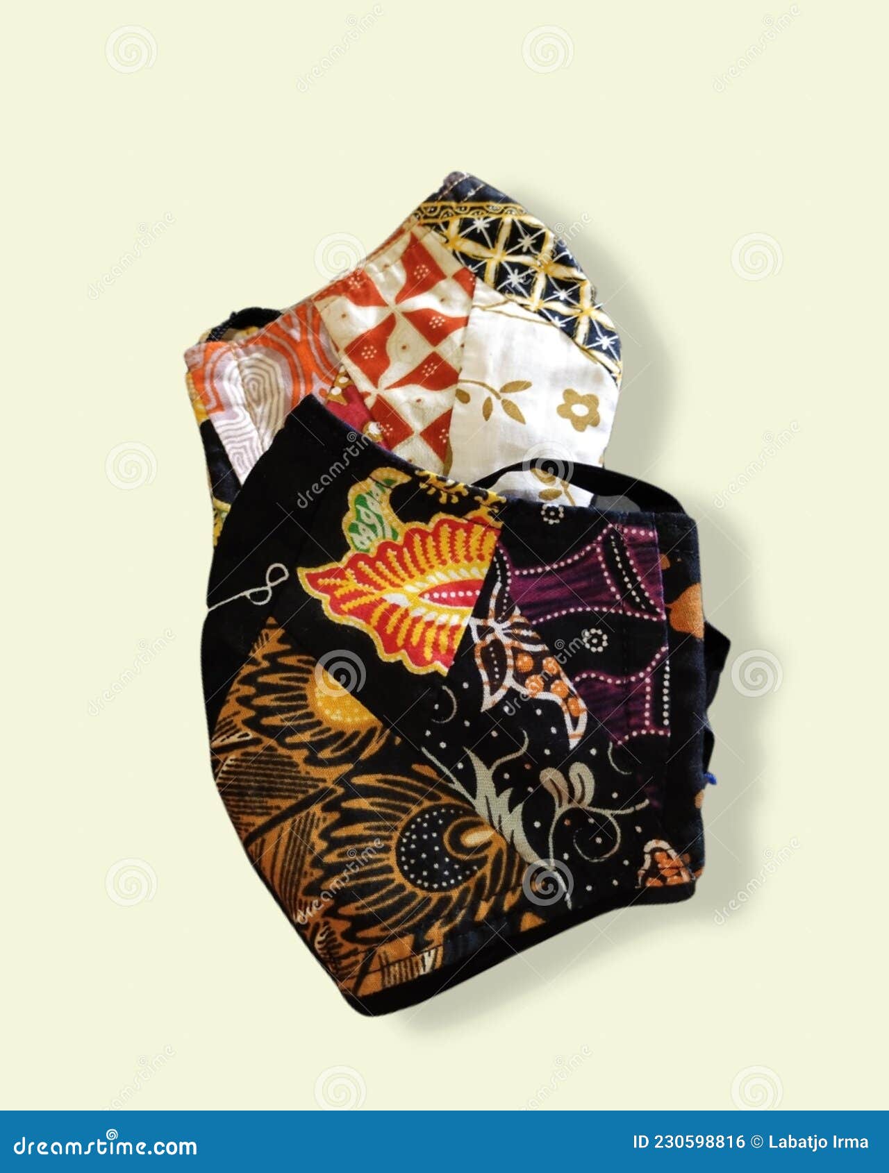 Batik mask stock photo. Image of cloth, patchwork, three - 230598816