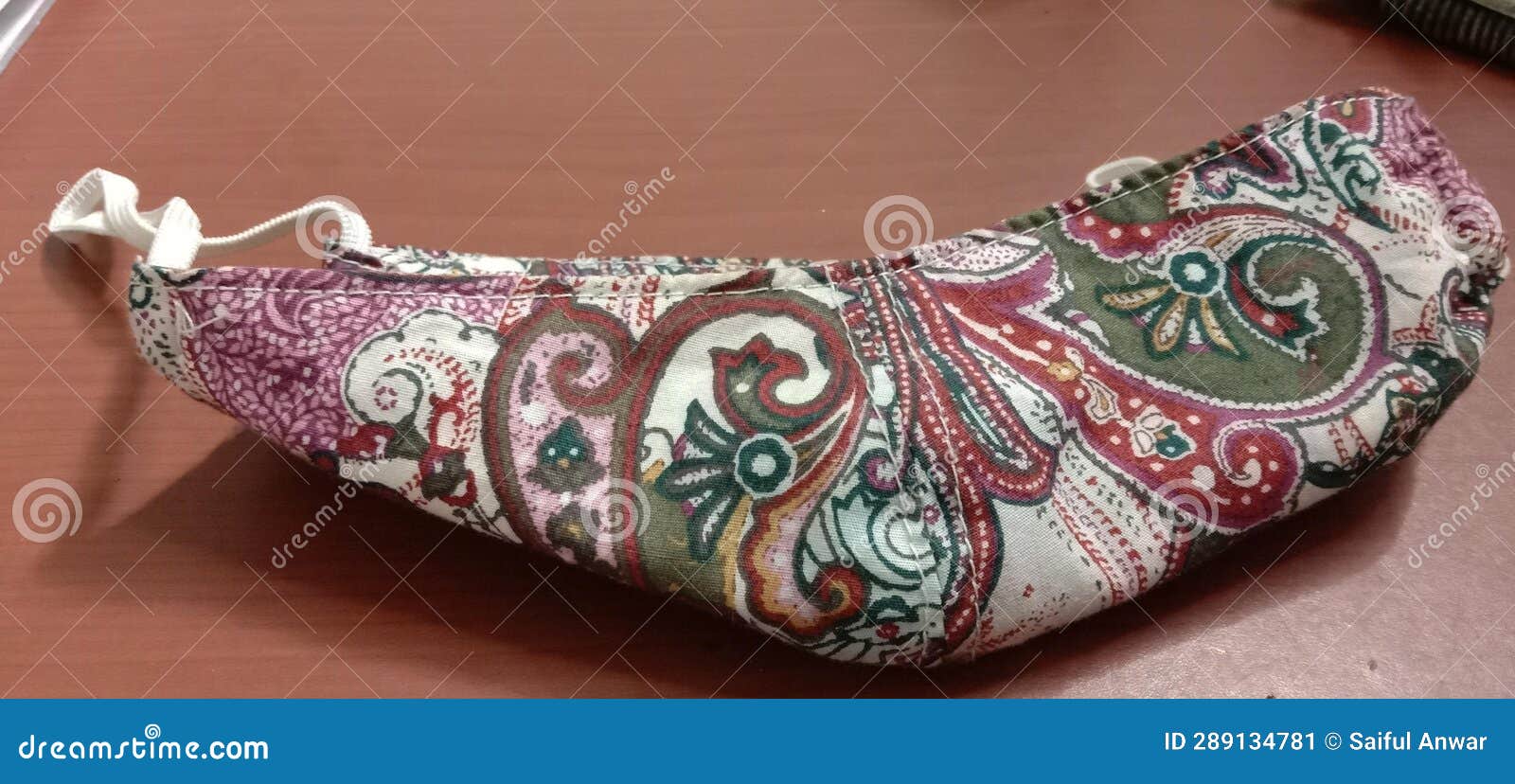 The Batik Mask Placed on the Brown Table is Made of Cloth Stock Image ...