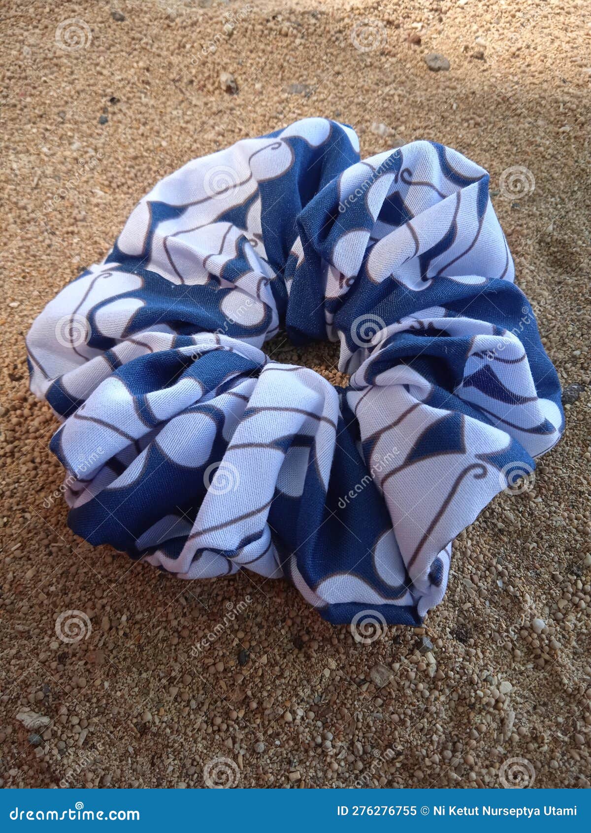 Batik Parang Pattern Scrunchie in Blue Colour Stock Image - Image of ...