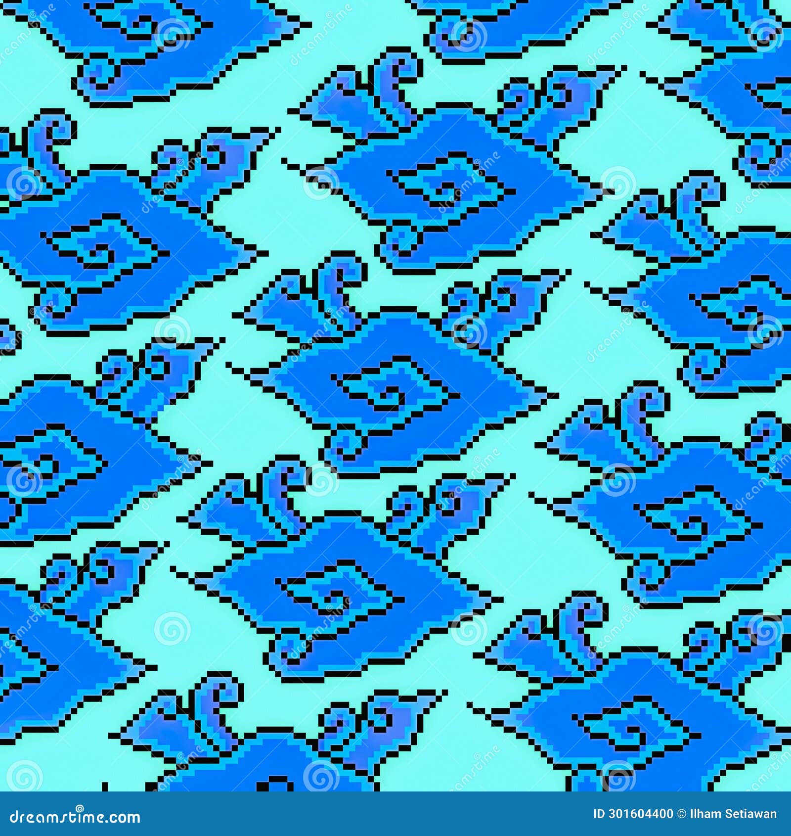 Batik in Pixel New Era of Batik Stock Illustration - Illustration of ...