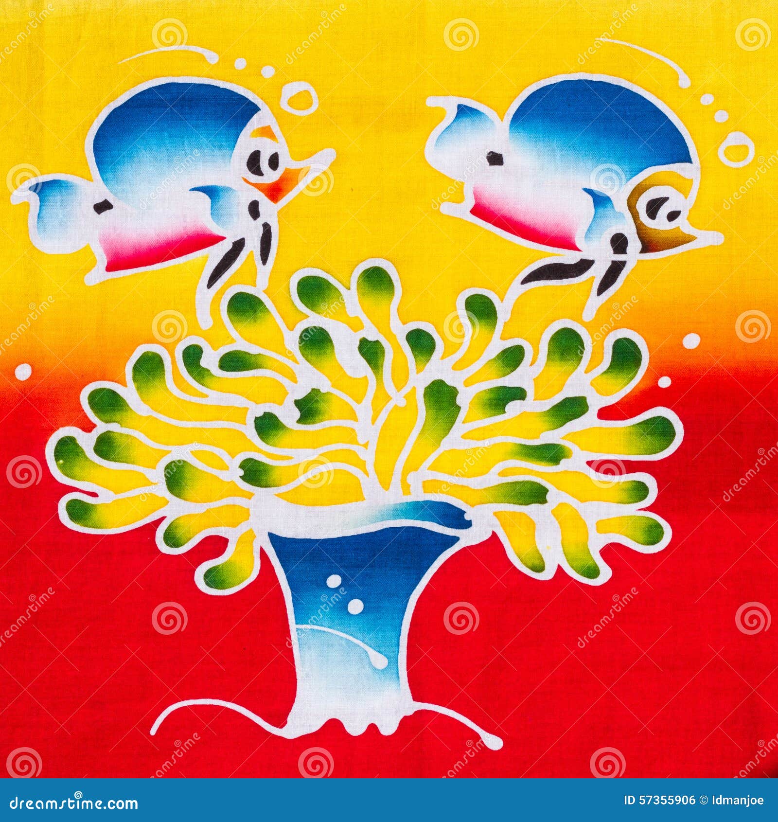 Batik style fabric stock illustration. Illustration of ocean - 57355906