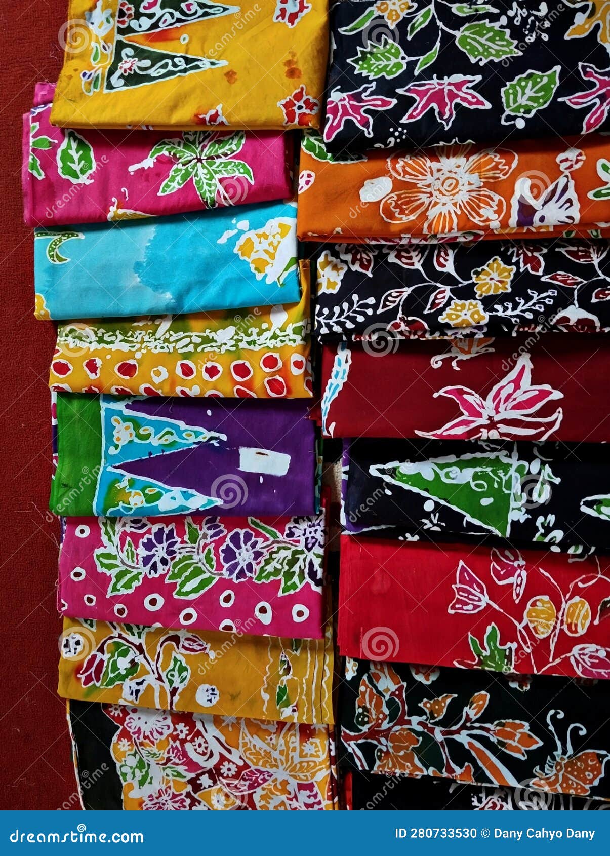 Batik in various colors stock photo. Image of jogja - 280733530