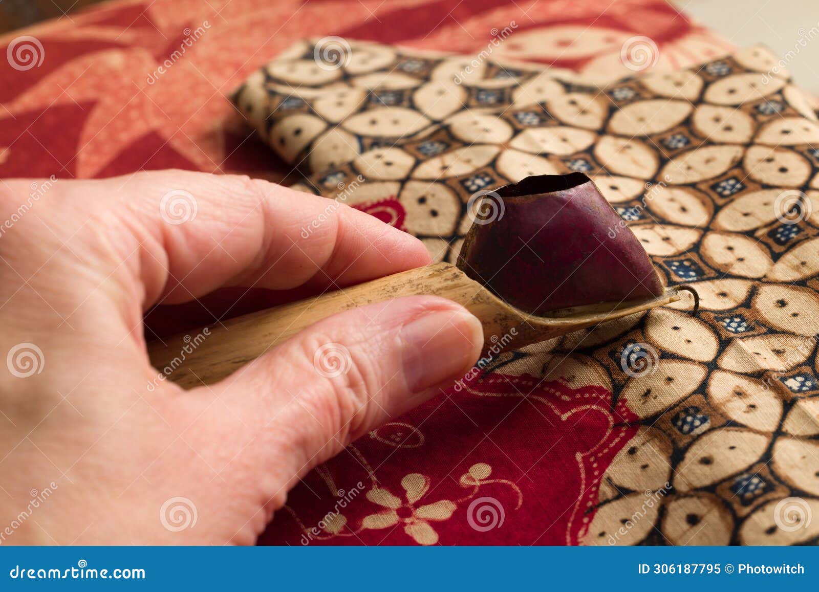 Batik work with canting stock image. Image of ethnic - 306187795