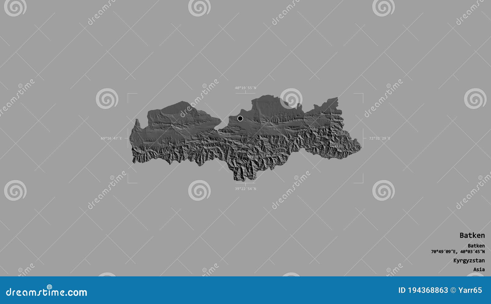 Batken - Kyrgyzstan. Bounding Box. Bilevel Stock Illustration ...