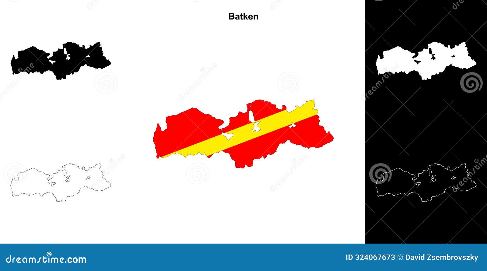 Batken outline map stock illustration. Illustration of oblus - 324067673