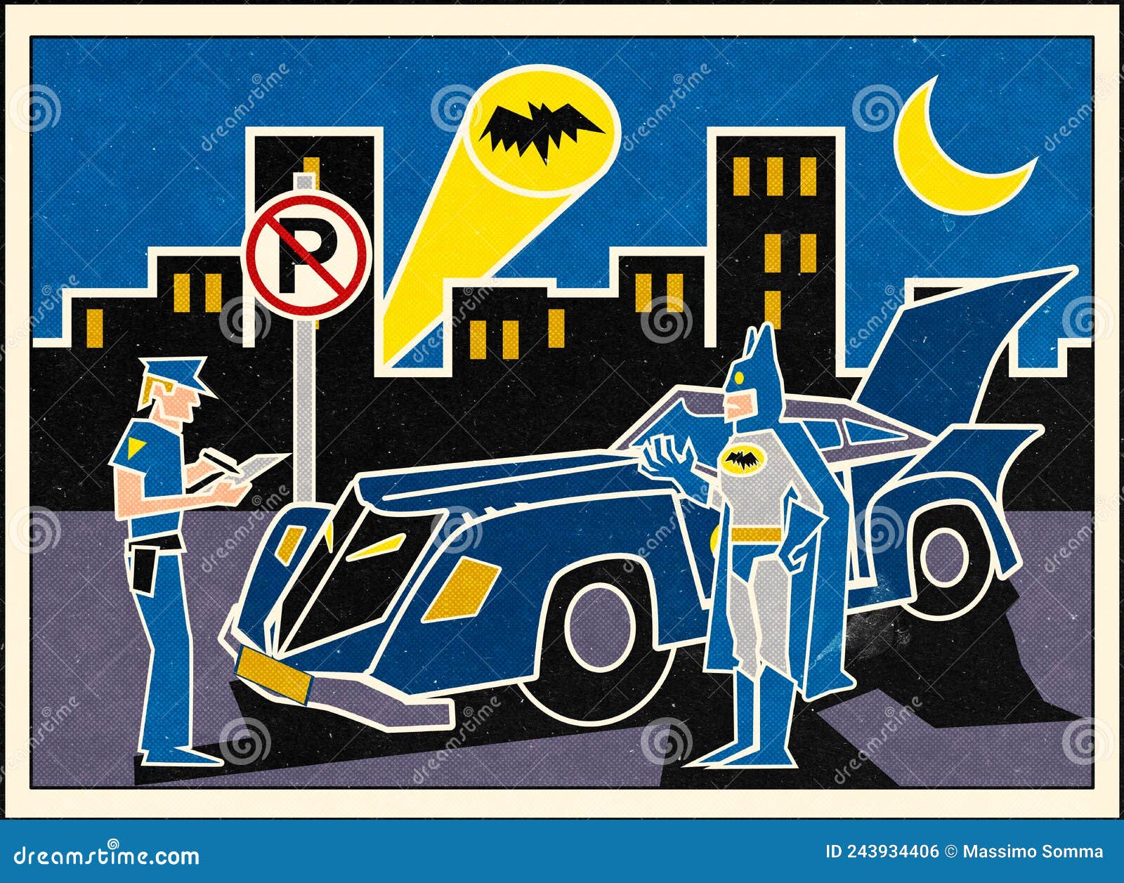Batman Being Fined by a Cop Editorial Photo - Illustration of night ...