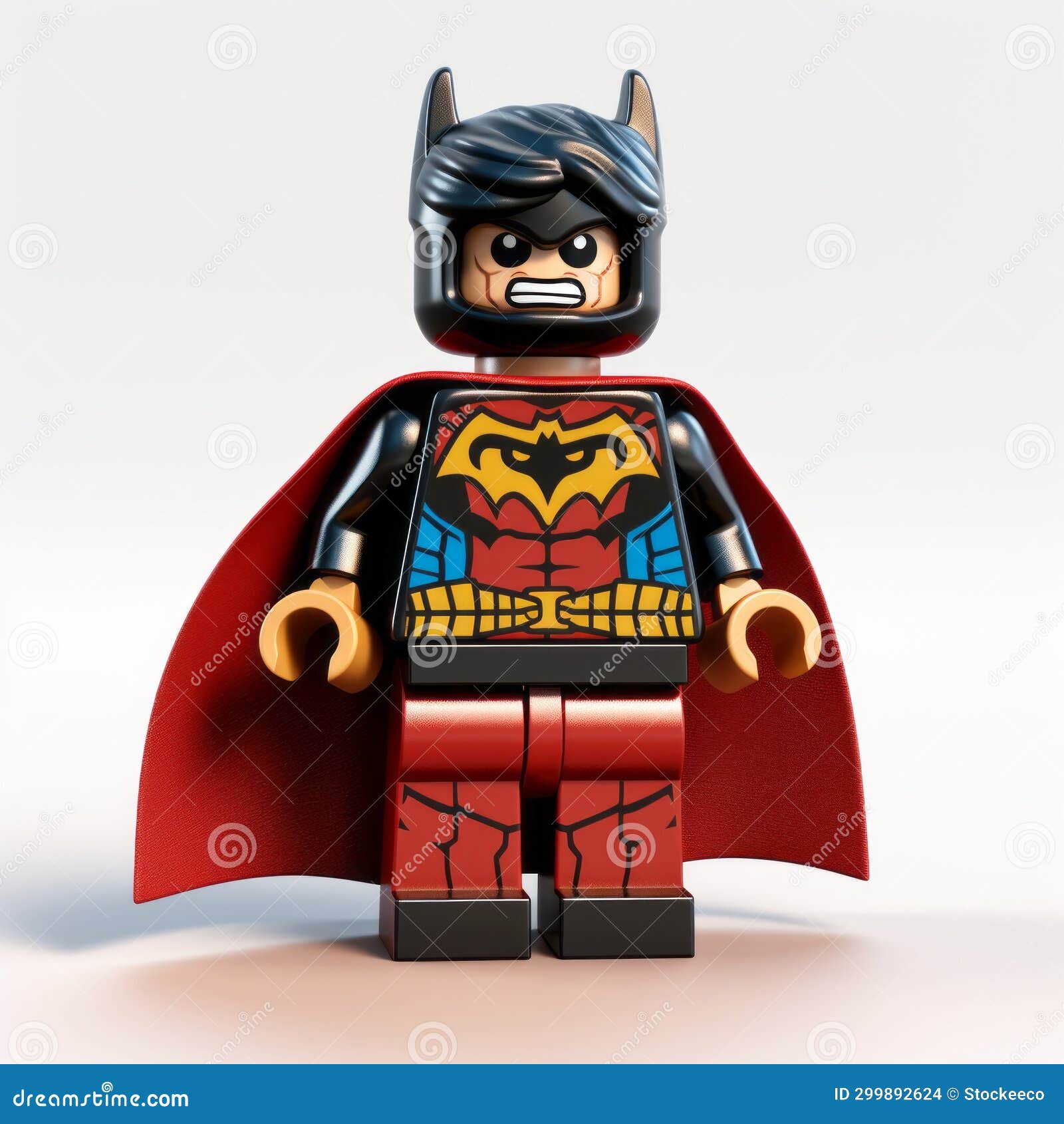 Dark Orange and Pink Batman Lego Minifigure with Toy-like Proportions ...