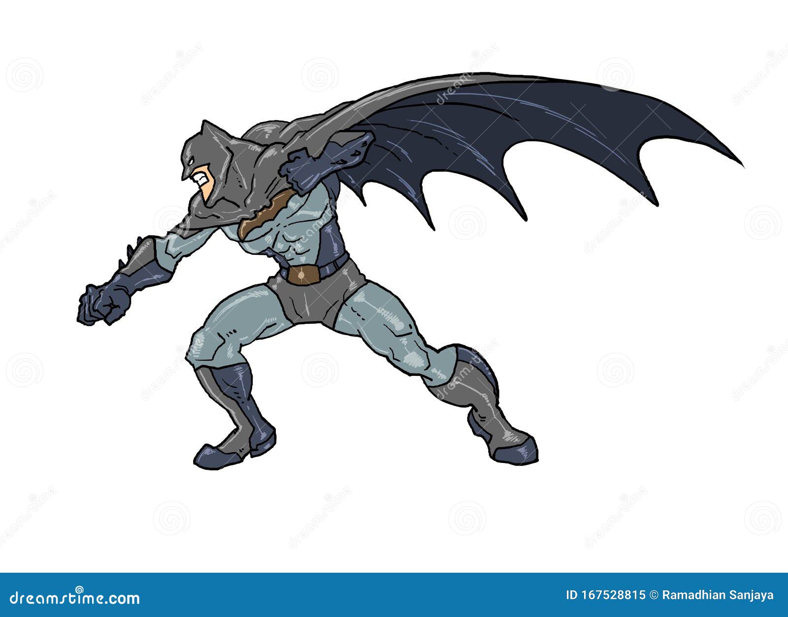 Batman Ready for Launching a Punch through His Opponent Editorial Image ...