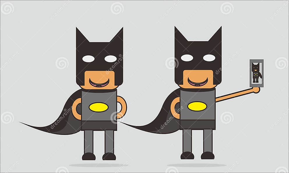 Batman selfie stock illustration. Illustration of child - 89870562
