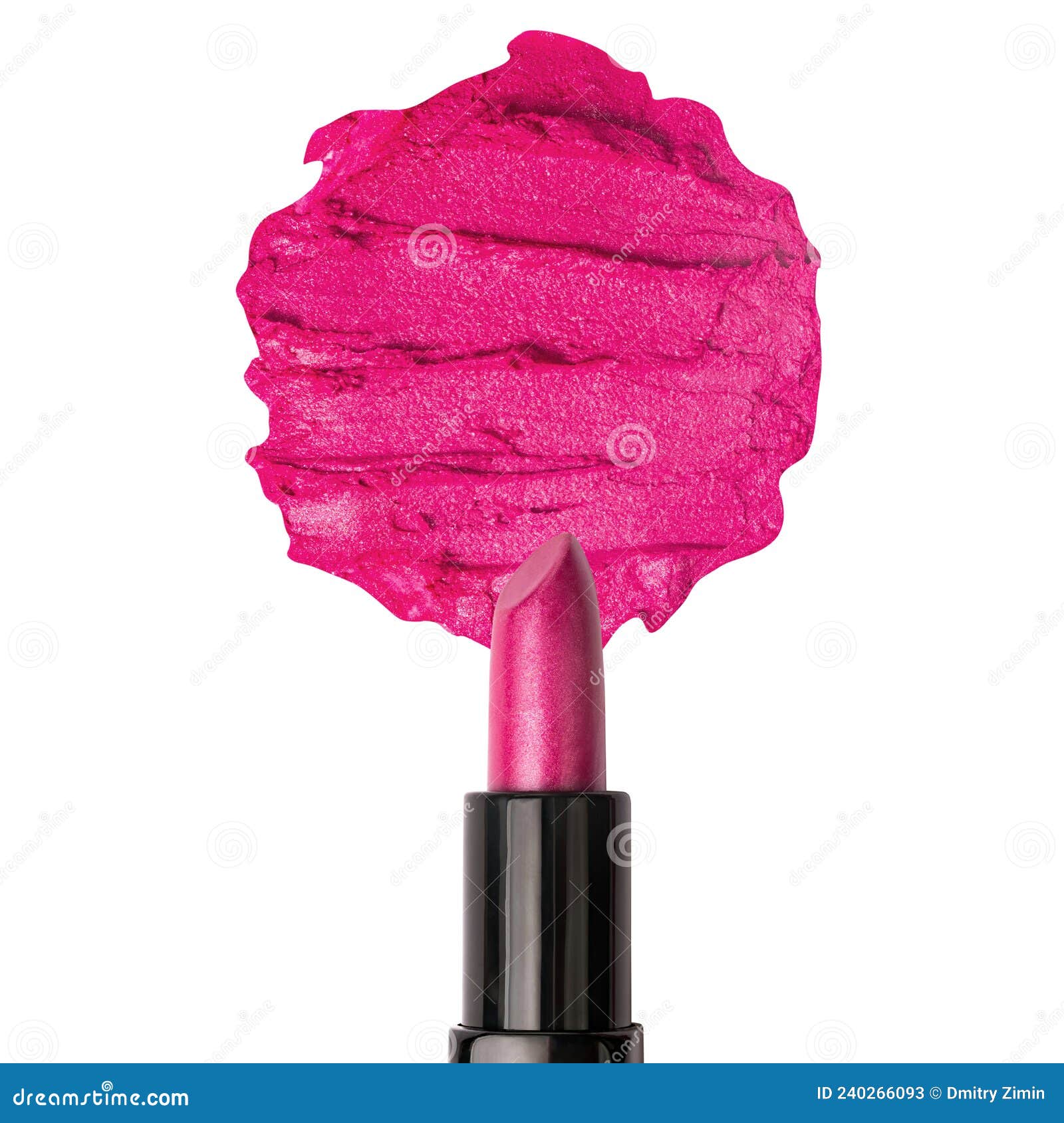 Batom Rosa Com Uma Amostra De Batom Em Branco Isolada Num Batom Branco ...