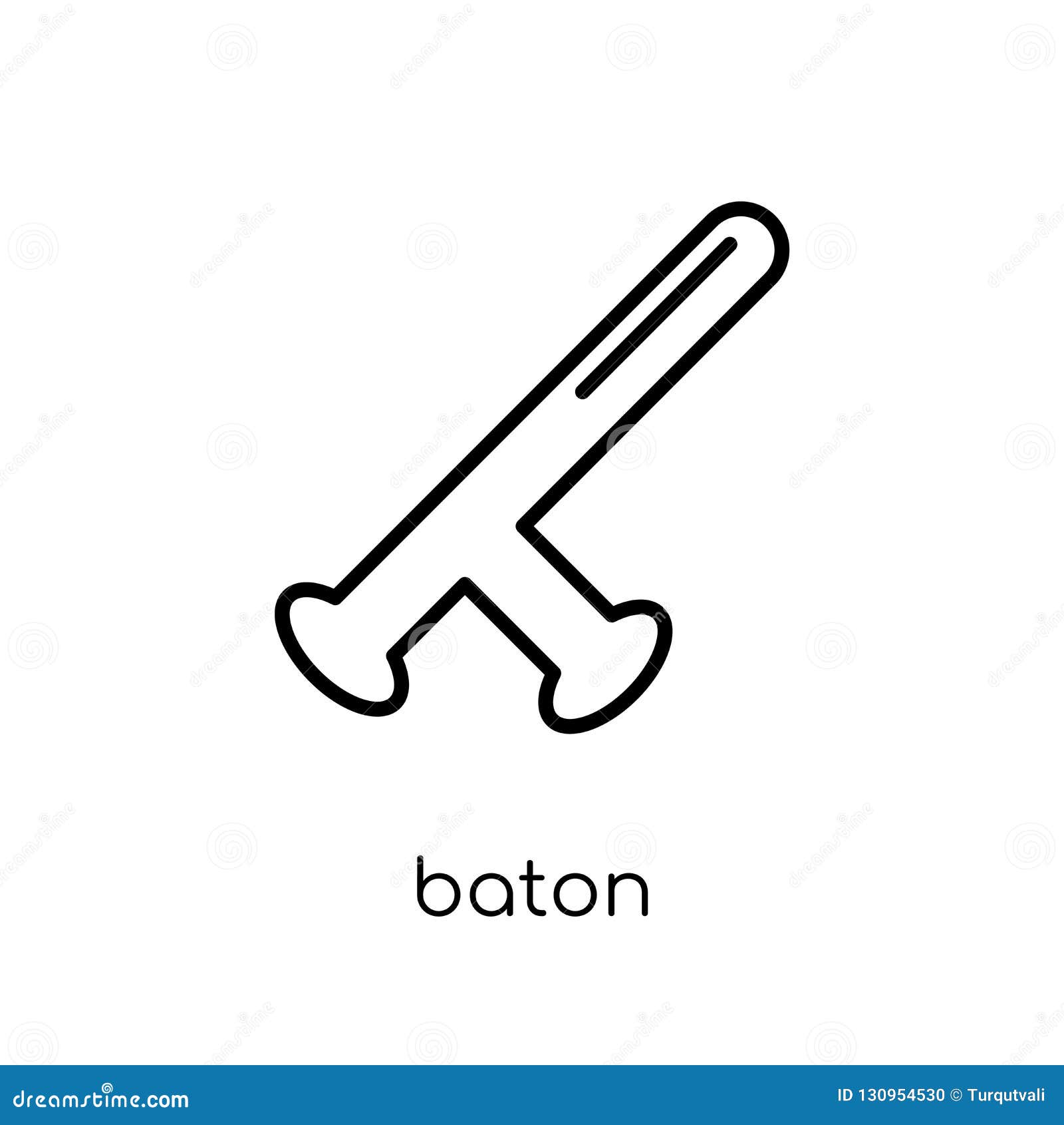 Baton Icon. Trendy Modern Flat Linear Vector Baton Icon on White Stock ...